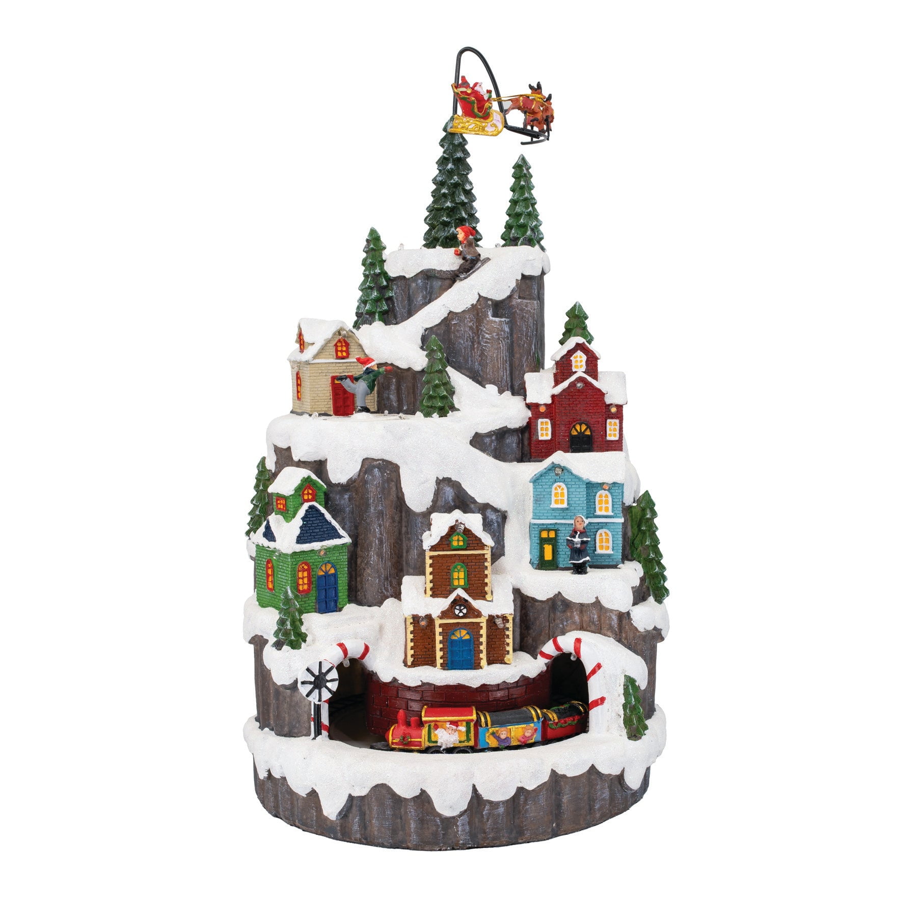 FG Square Santa Hill Town Train Mountain Animated with LED Lights ...