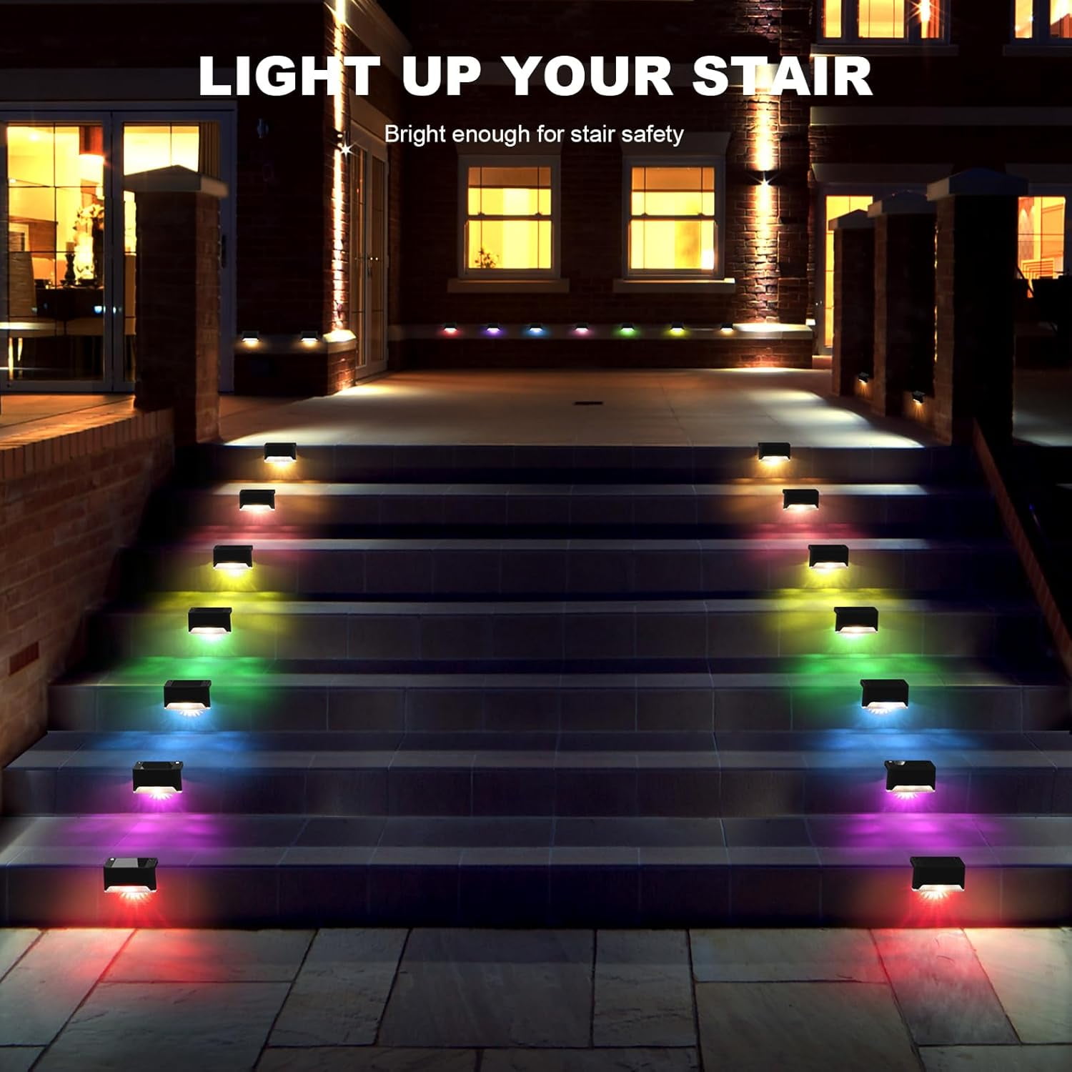 FGERFE-16 Pack Color Changing Solar Deck Lights,Solar Pool Side Lights ...
