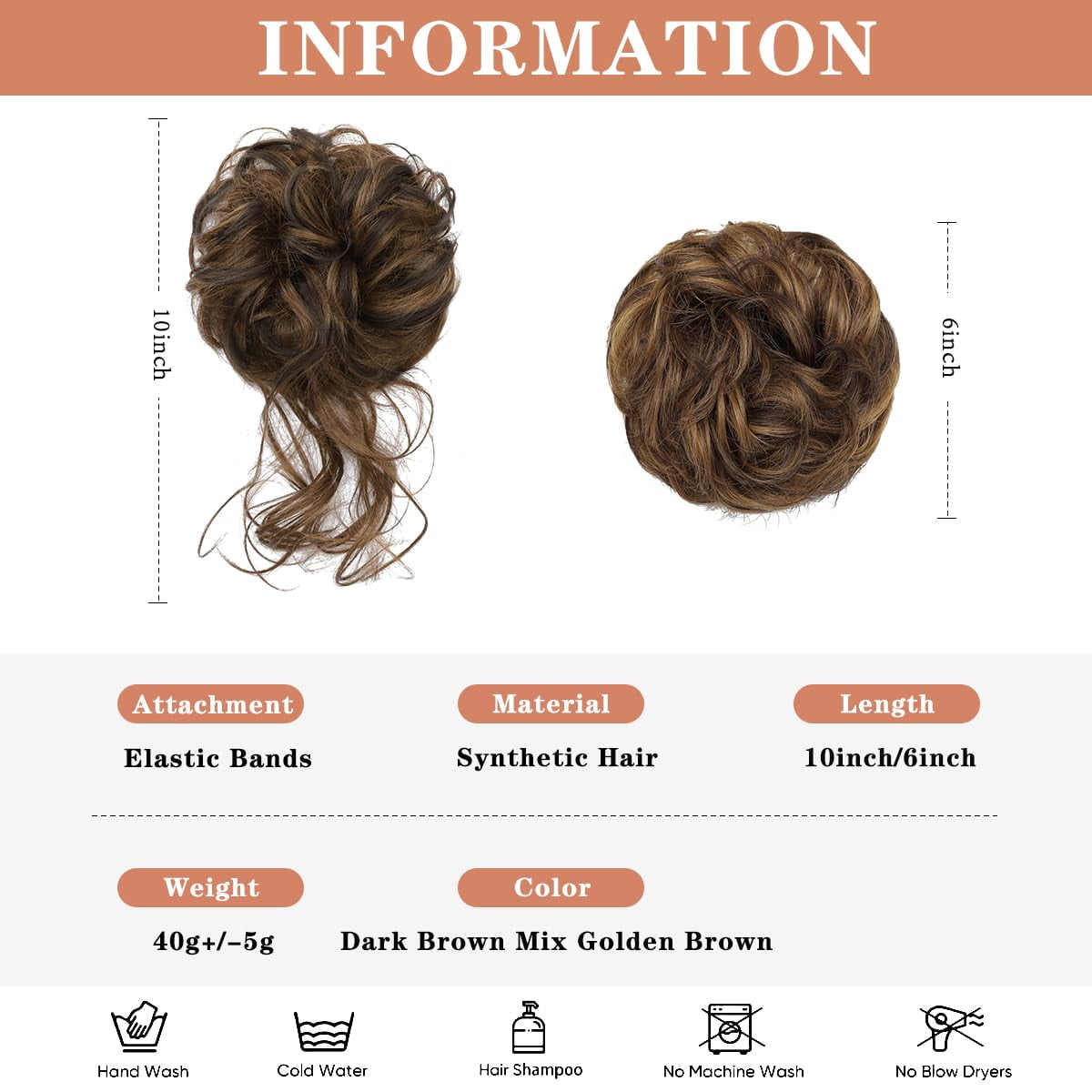 FGERFE-2PCS Messy Bun Hair Pieces Wavy Curly Bun Hair Pieces for Women ...