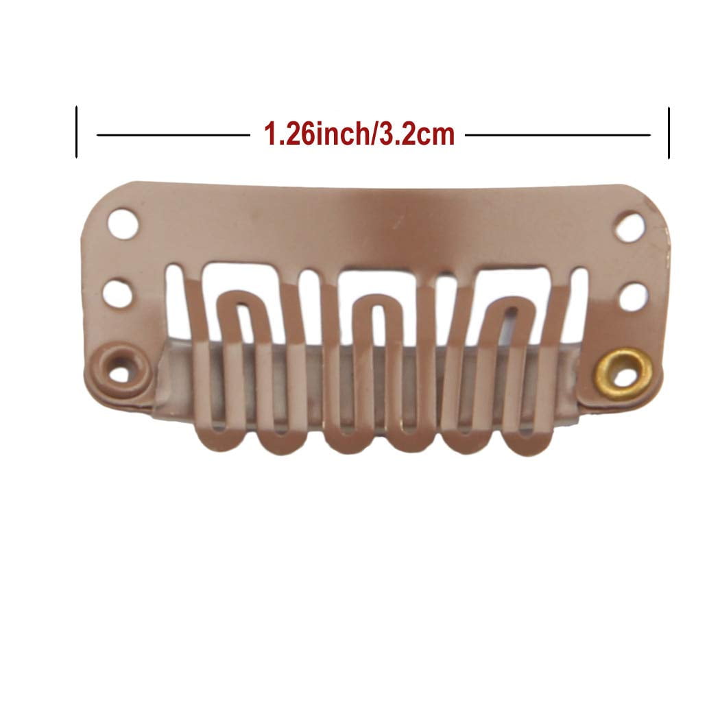 FGERFE-30pcs Hair Extension Clips U-Shape Stainless Steel Snap Clips ...
