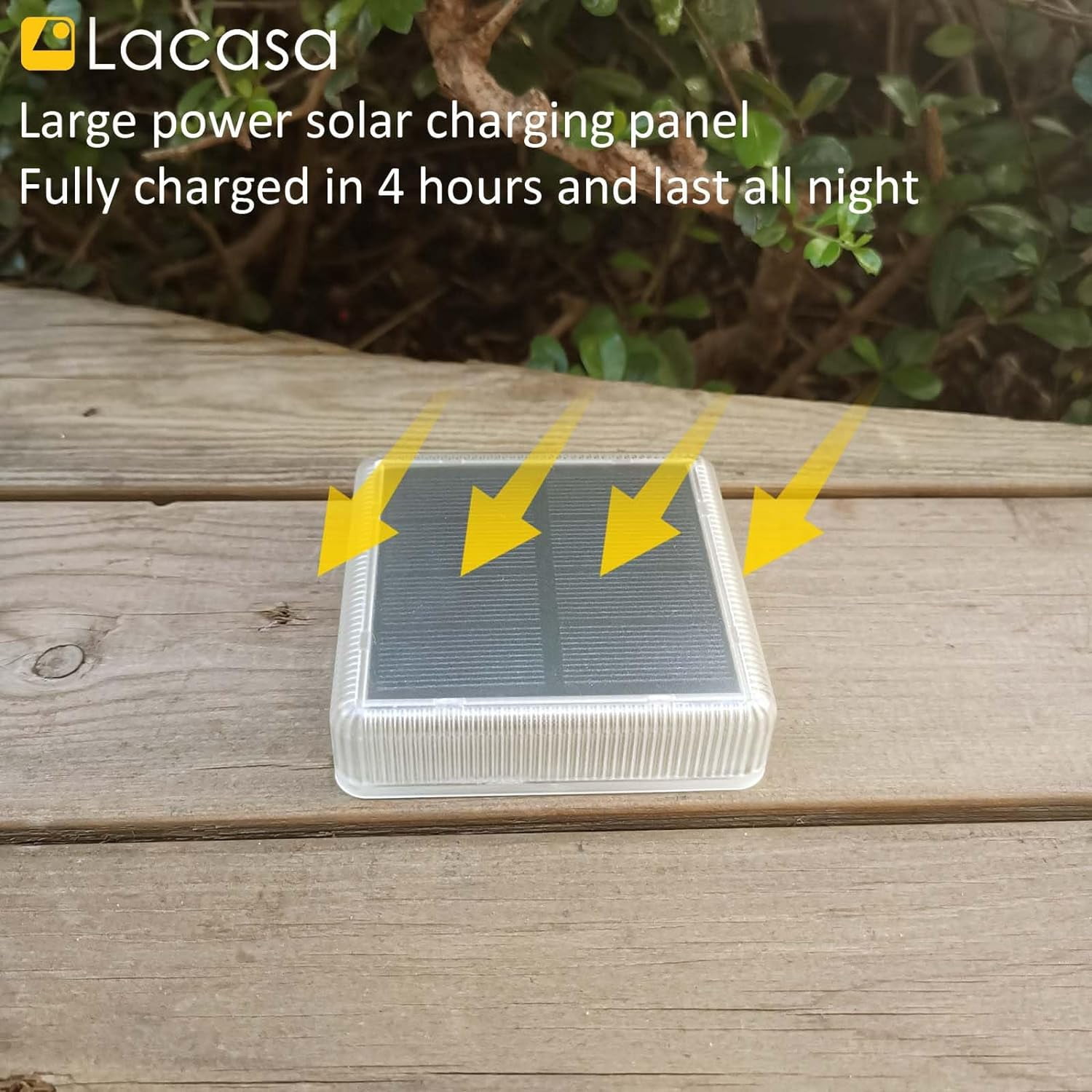 FGERFE-4-Pack Solar Dock Lights - Marine Blue Square LED Garden Deck ...