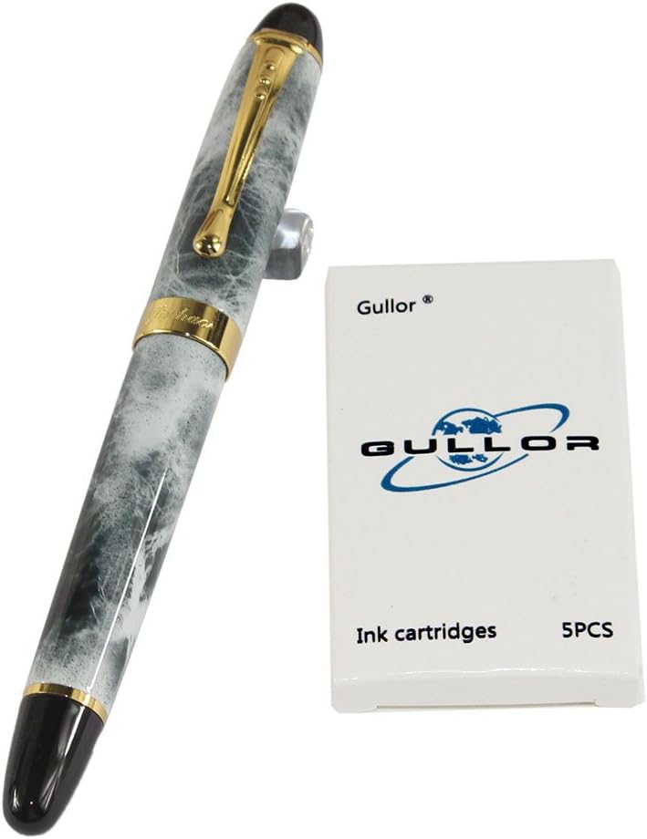 FGERFE-450 Normal nib Fountain Pen Blue Marble with 5 color Ink ...