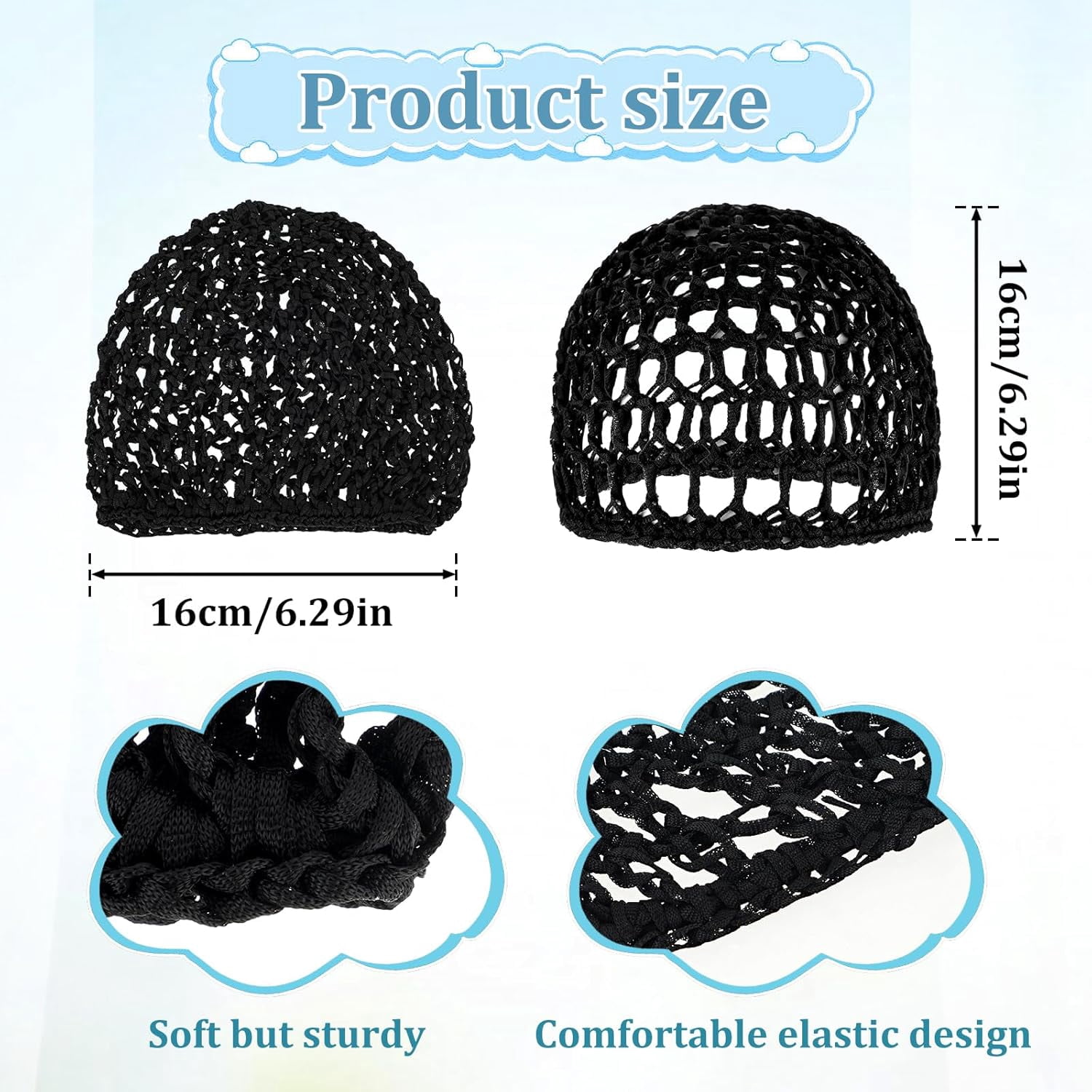 FGERFE-5 Pcs Crochet Wig Cap - Soft, Breathable Mesh Hair Net for Wig ...