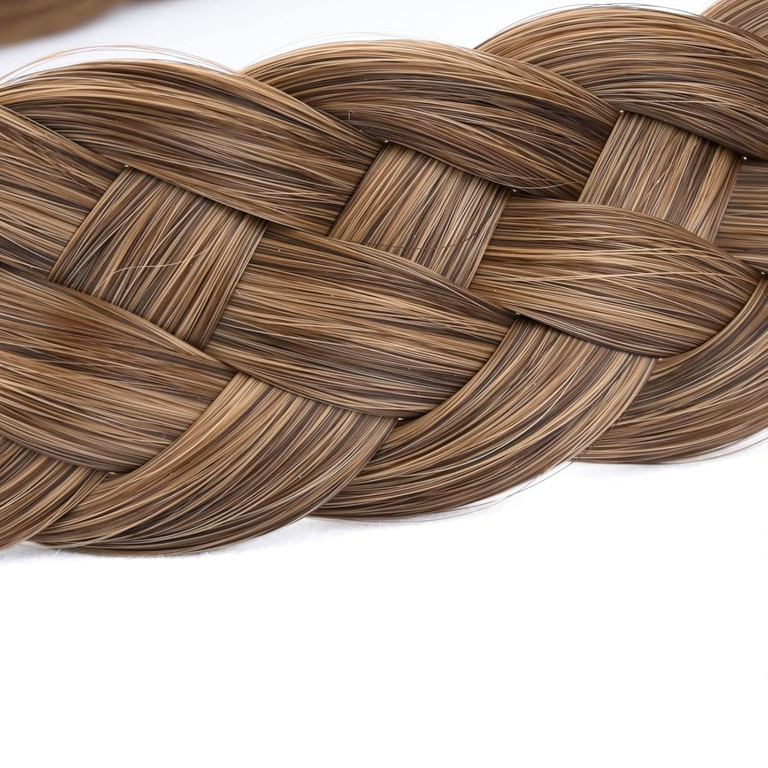 FGERFE-5 Strands Synthetic Hair Braided Headband Classic Chunky Wide ...