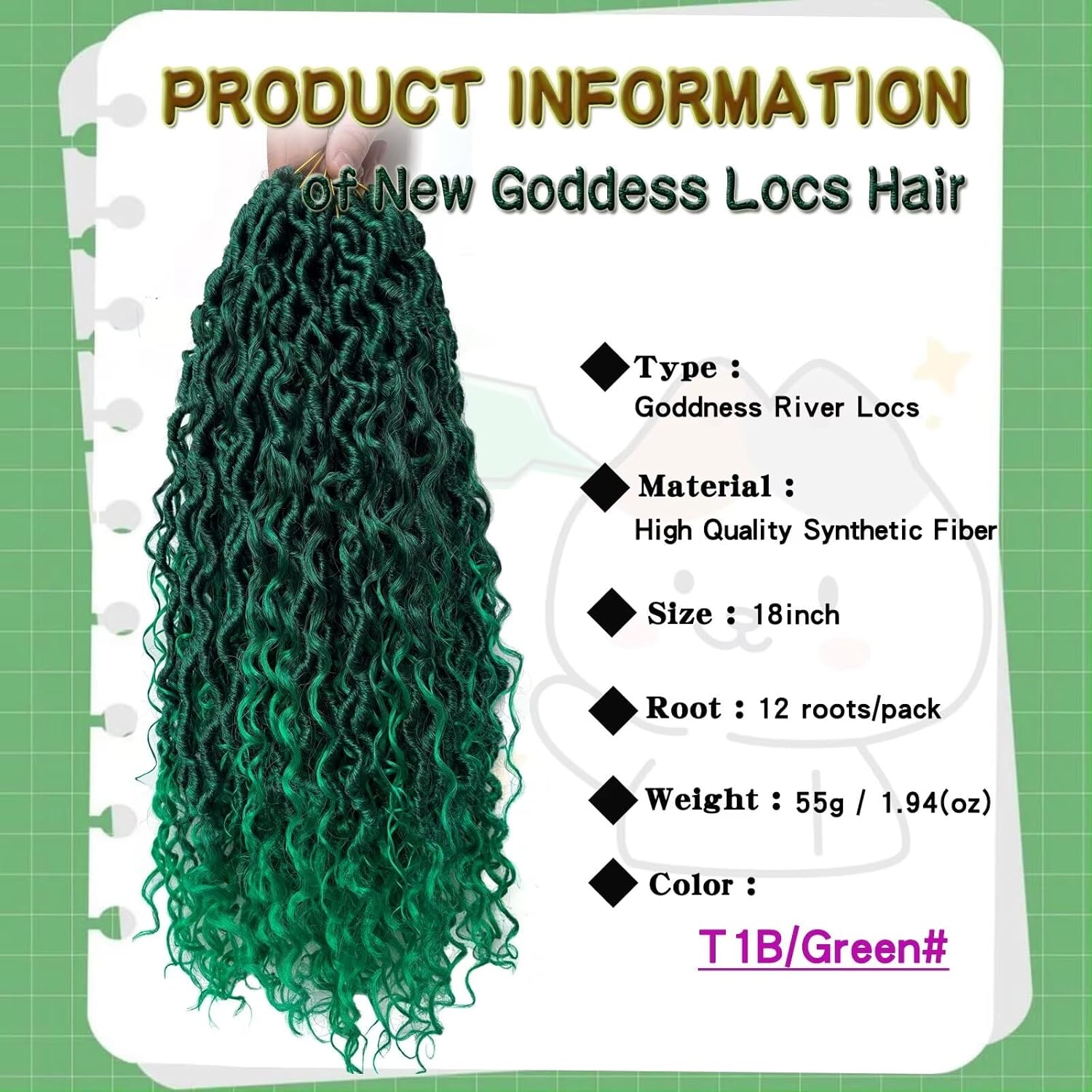 FGERFE-8 Packs Green River Locs Crochet Hair for Black Women Goddess ...