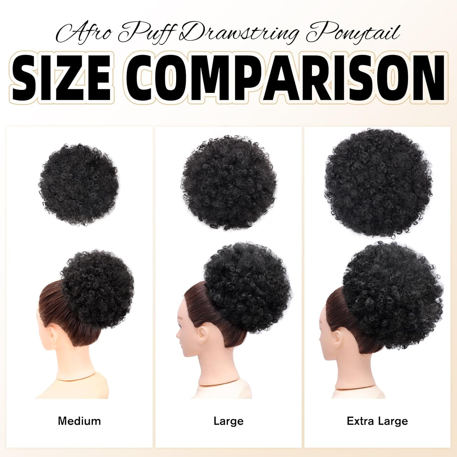 FGERFE-Afro Puff Drawstring Ponytail Synthetic Short Afro Kinkys Curly ...