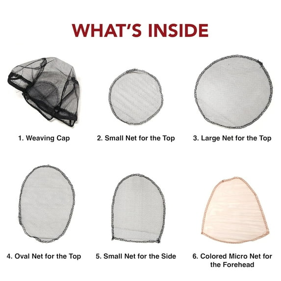 FGERFE-COLLECTION Hair Weaving Cap & 5 PCS Nets | Secure Wig Installation | Breathable Hair Nets ...