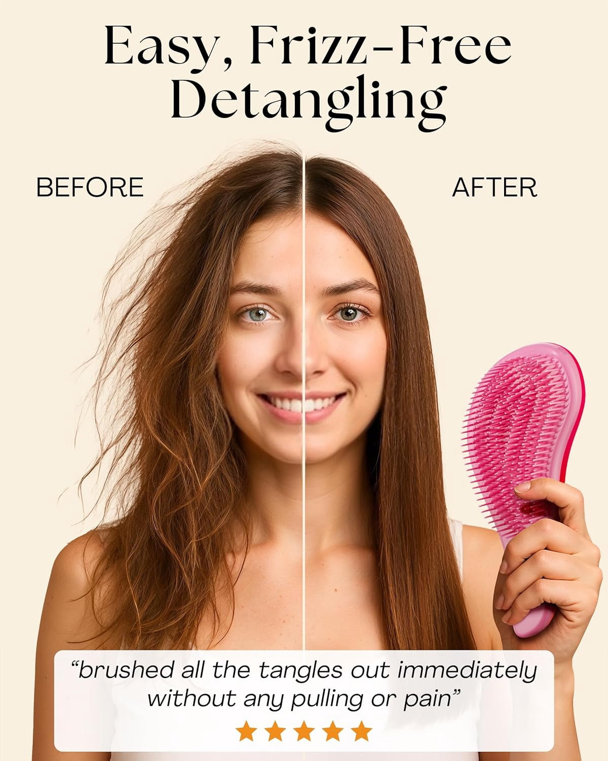 FGERFE-Detangler Hair Brush for Curly, Thick, Straight & Natural Hair ...