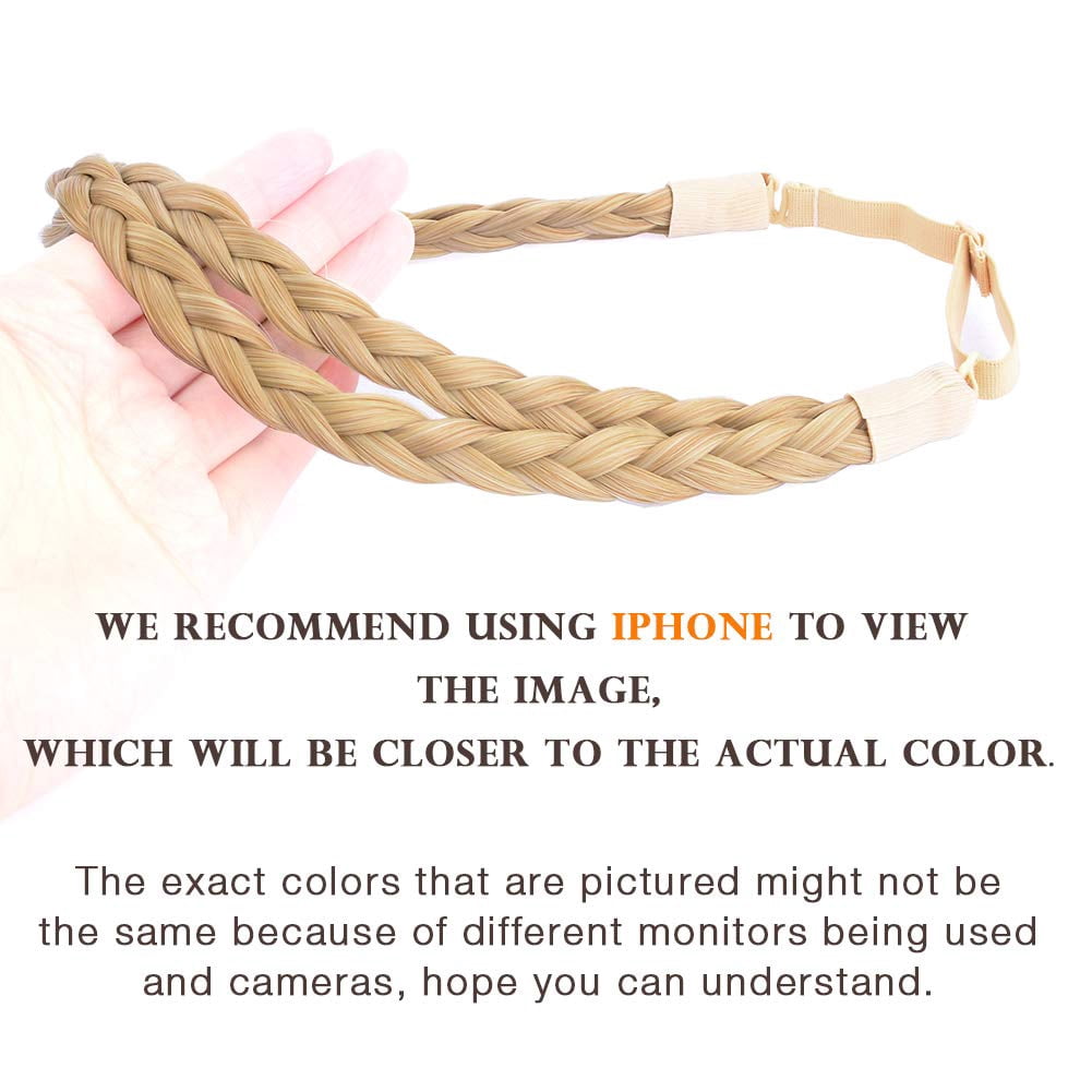 FGERFE-Double Three Strand Synthetic Hair Braided Headband Hairpiece ...