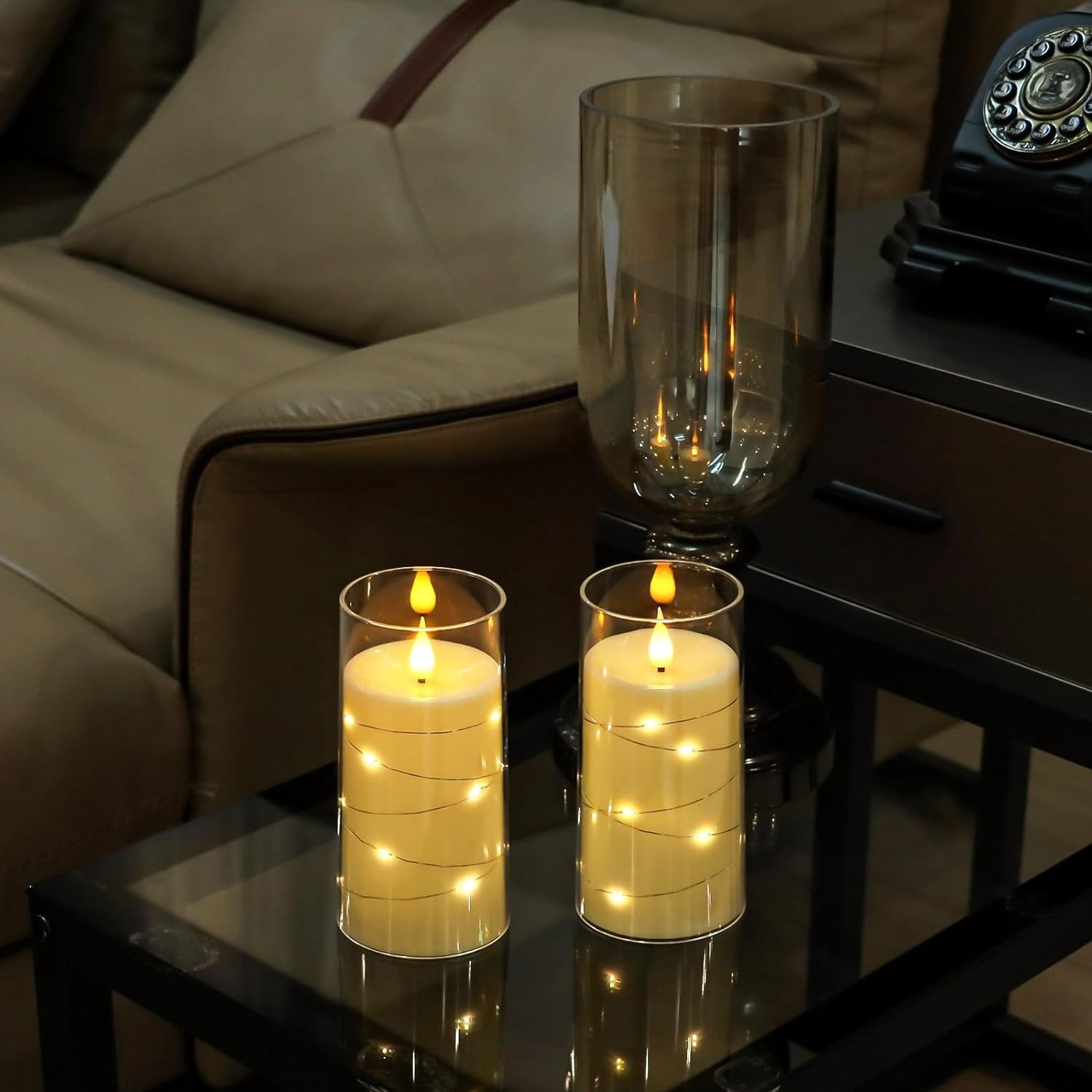 FGERFE-Flickering Flameless Candles Battery Operated Candles LED Candles with Remote Timer for ...