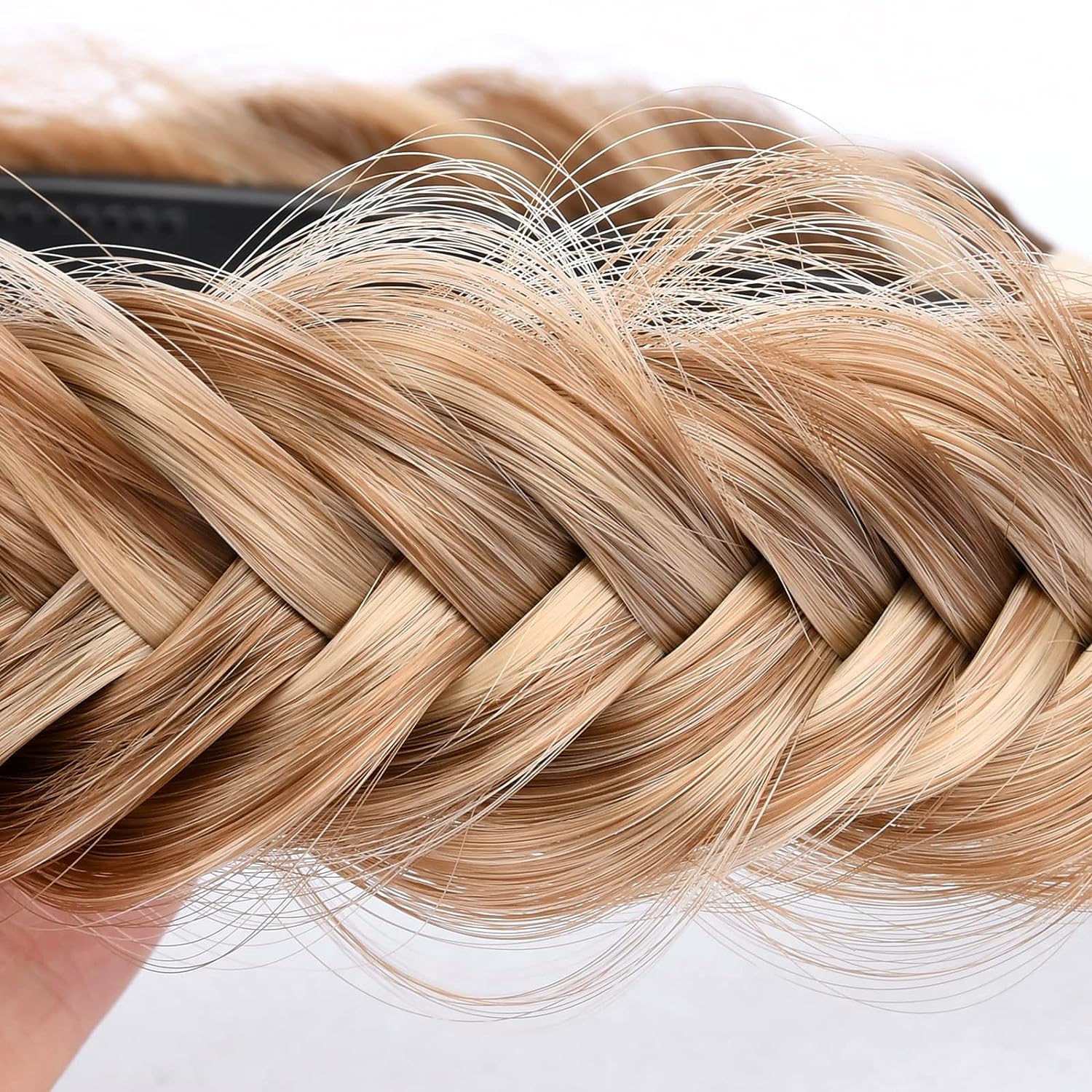 FGERFE-Headband Synthetic Hair Plaited Headband Braid With Teeth Hair ...