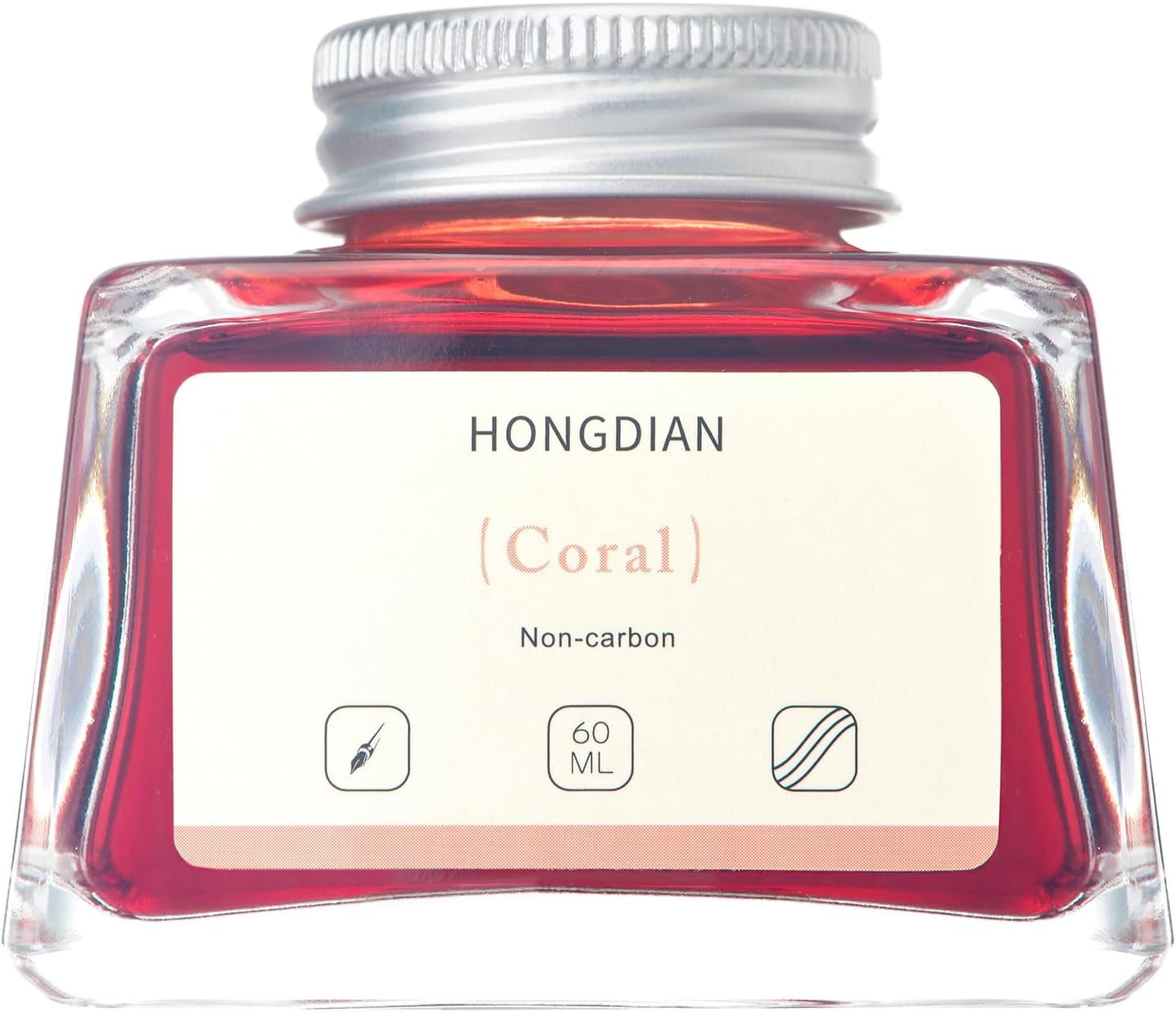 FGERFE-Hongdian Fountain Pen Bottled Ink Coral Color, 60ml Non Carbon ...