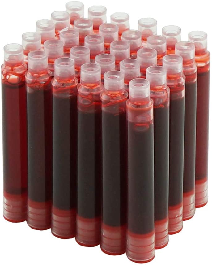 FGERFE-Hongdian Fountain Pen Red Ink Cartridges, 30 Refill Ink ...