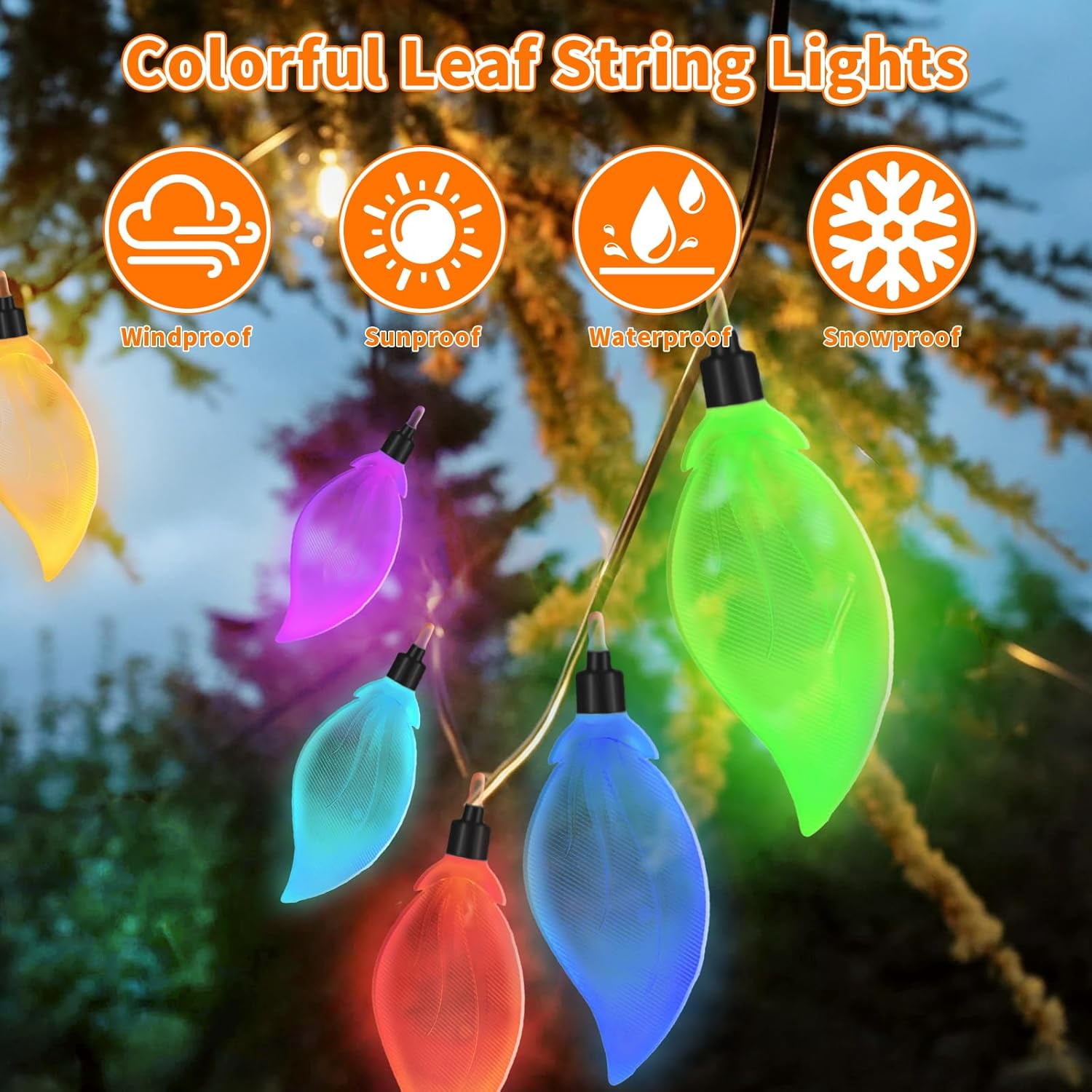 FGERFE-Leaf String Light Usb Power Supply 9.84 Ft 10 Led Leaf Fairy ...