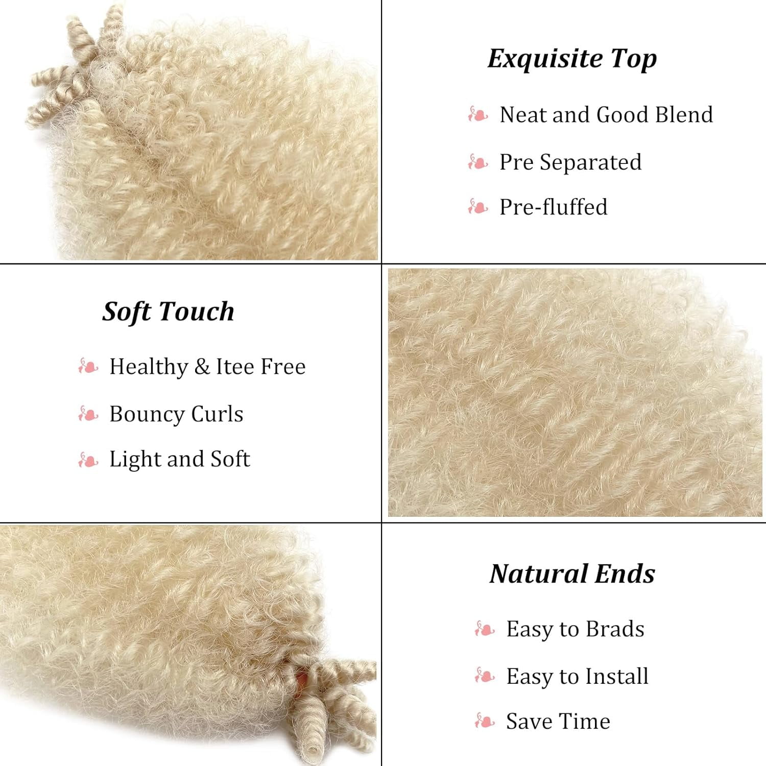 FGERFE-Marley Twist Braiding Hair Extensions 613 Blonde Afro Spring ...