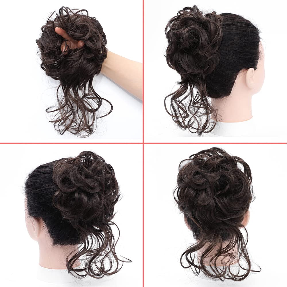 FGERFE-Messy Bun Hair Piece Tousled Updo Hair Buns Extension Elastic ...