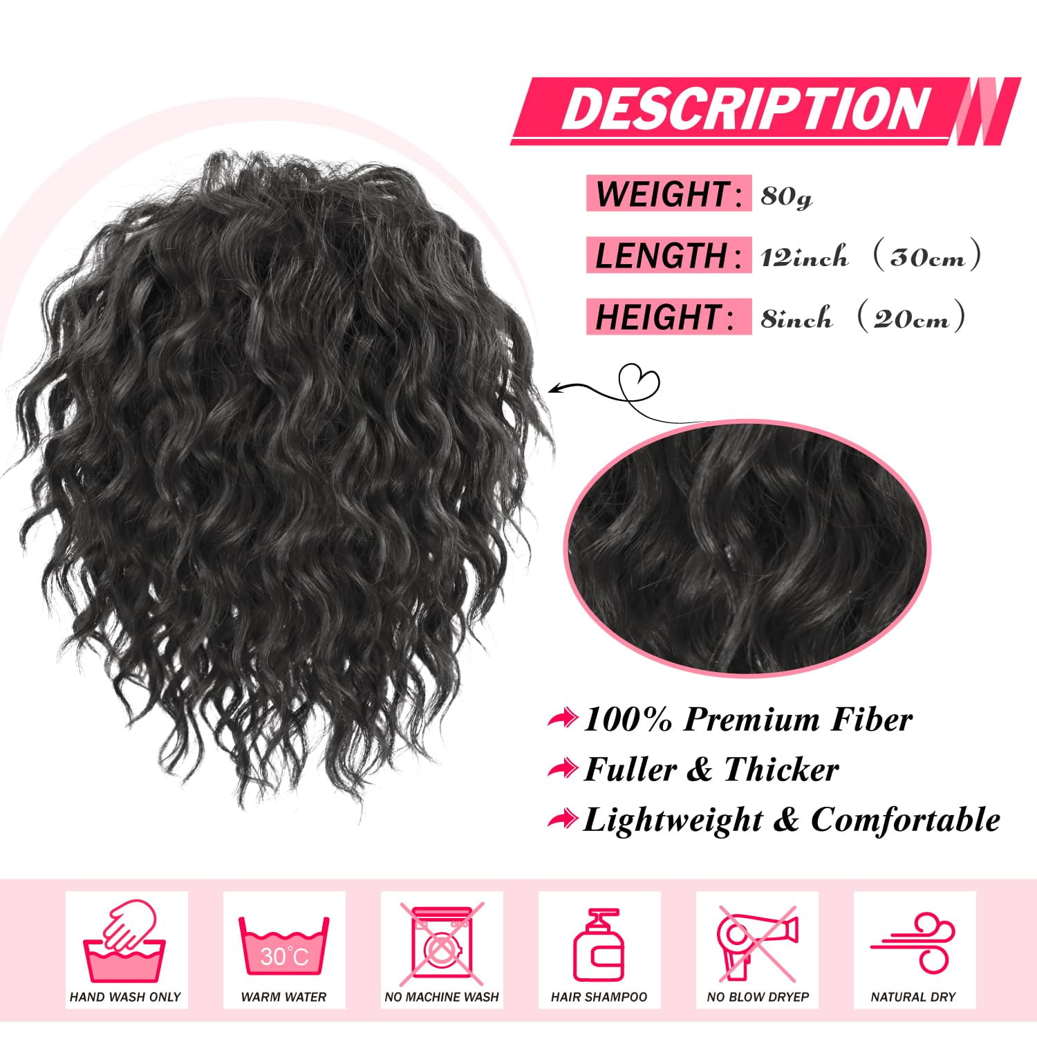 FGERFE-Messy Bun Hair Piece Yaki Textured Sweet Loose Wavy Curly Hair ...