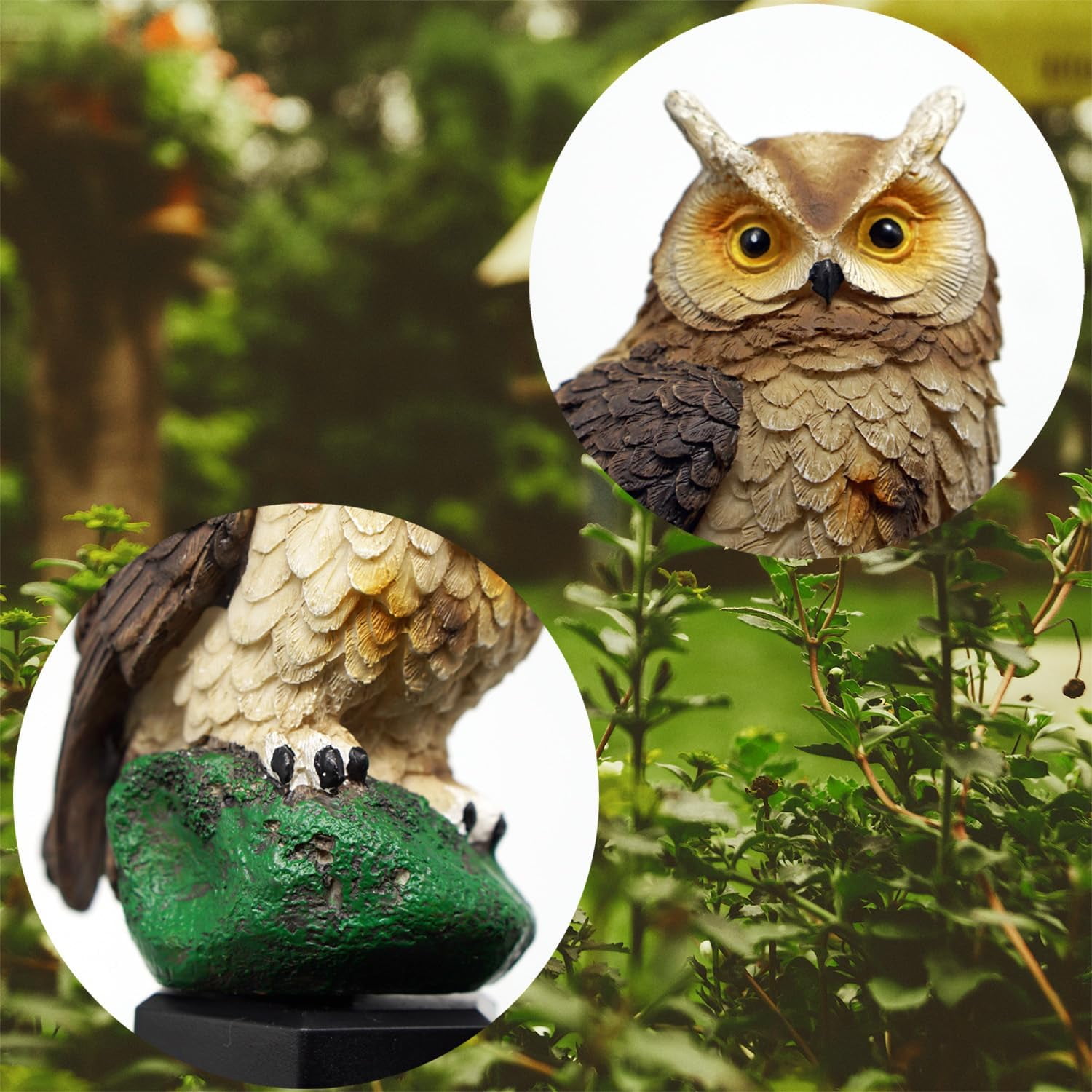 FGERFE-Solar Owl Outdoor Garden Light, 2 Pack Outdoor Path Solar ...