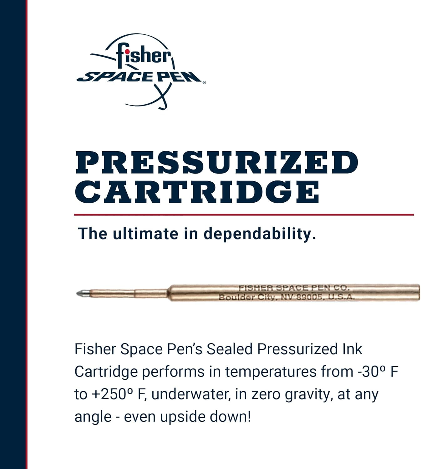 FGERFE-Space Pen Bold Point Pressurized Cartridge Refill, Blue Ink, 1 ...