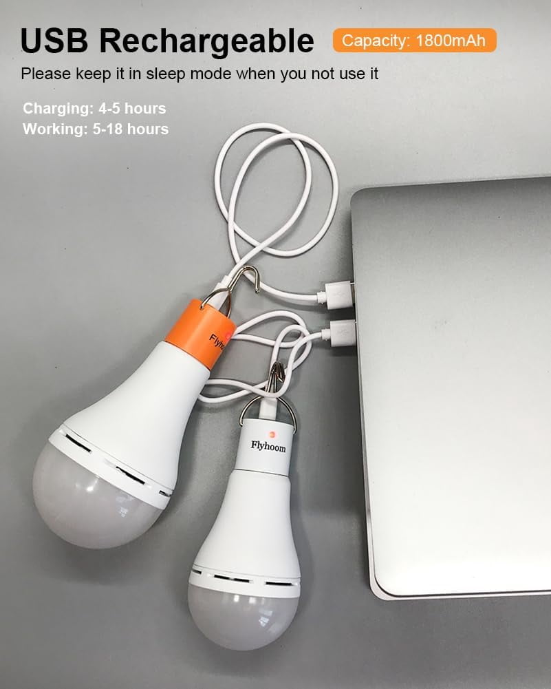 FGERFE-USB Rechargeable Light Bulbs with Remote Timer, 5 Light Modes ...