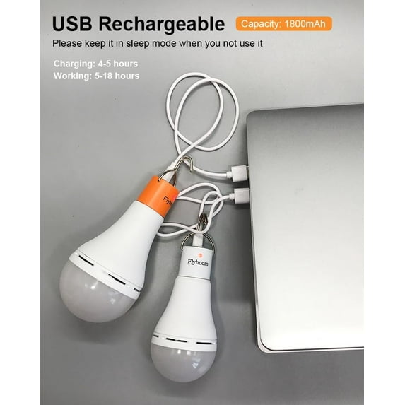 FGERFE-USB Rechargeable Light Bulbs with Remote Timer, 5 Light Modes ...