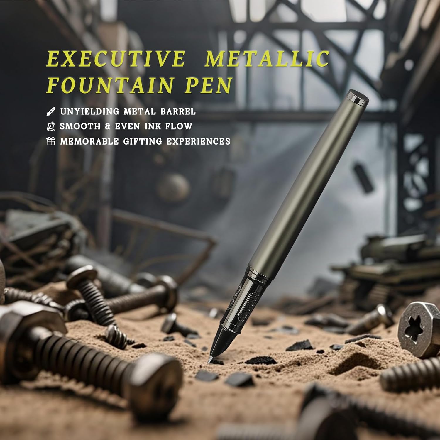 FGERFE-YUNCHUN Fountain Pen Fine Nib for Writing, Refillable Metal Ink ...