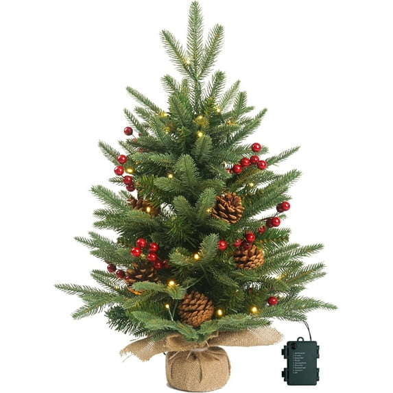 FGHB Mini Christmas Tree,20 inch/50CM Small Christmas Tree with Lights ...