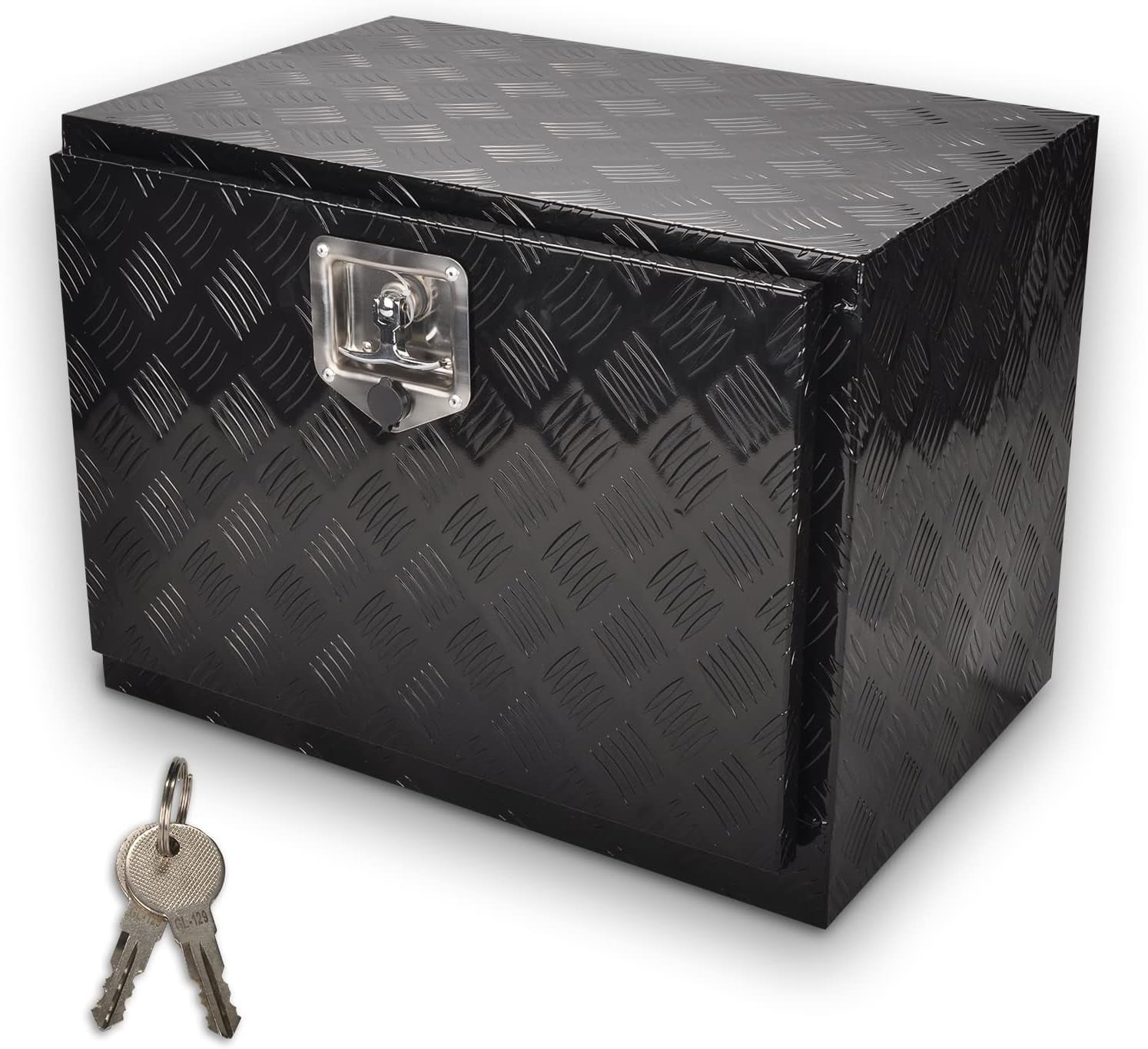 FGJQEFG 24 Inch Black Aluminum Utility Bed Truck Tool Box for Trailer ...