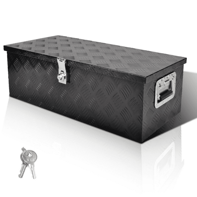 "FGJQEFG 30"" Black Aluminum Truck Tool Box, Small Trailer Storage Box ...