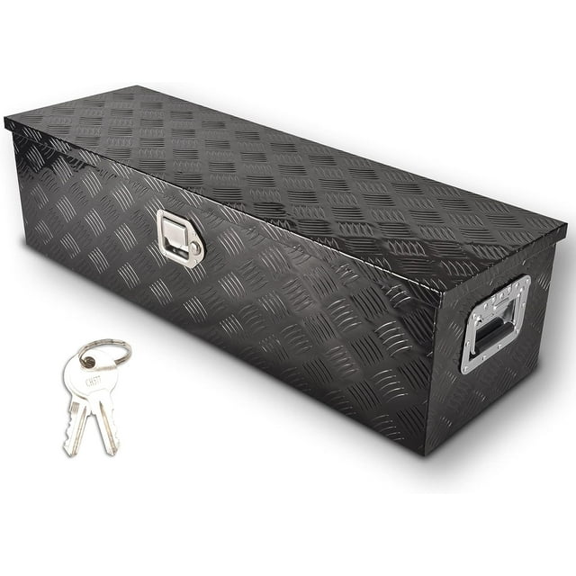 FGJQEFG 39 Inch Black Aluminum Utility Bed Truck Toolbox, Underbody ...