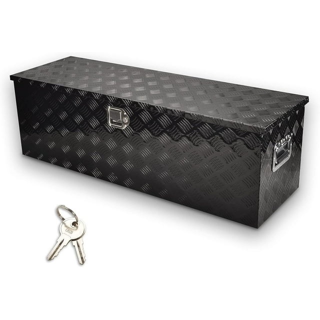 FGJQEFG 48'' Black Aluminum Toolbox, Underbody Truck Bed Tool Box w ...