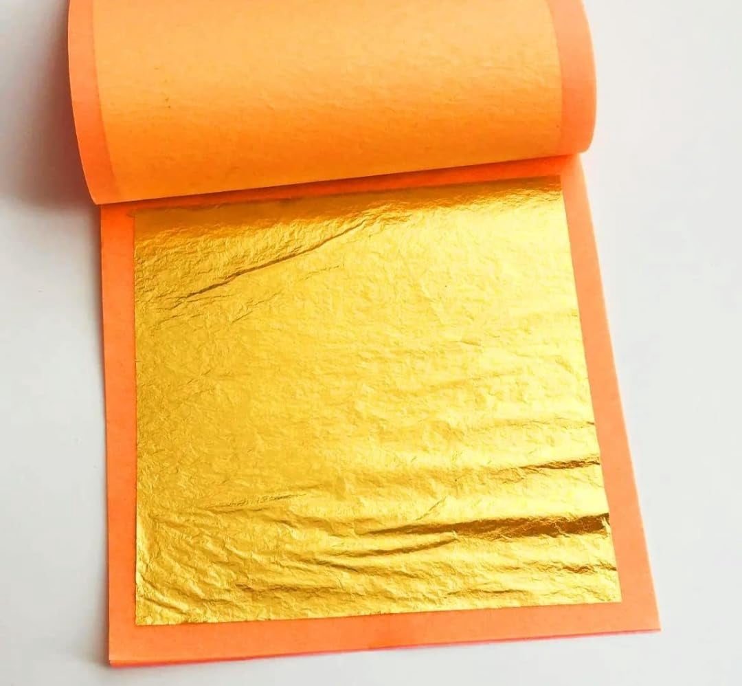 FGLC Gold Leaf 10 Sheets Pure Gold Leaves 24 Karat 2 x 2 inch for Cakes ...