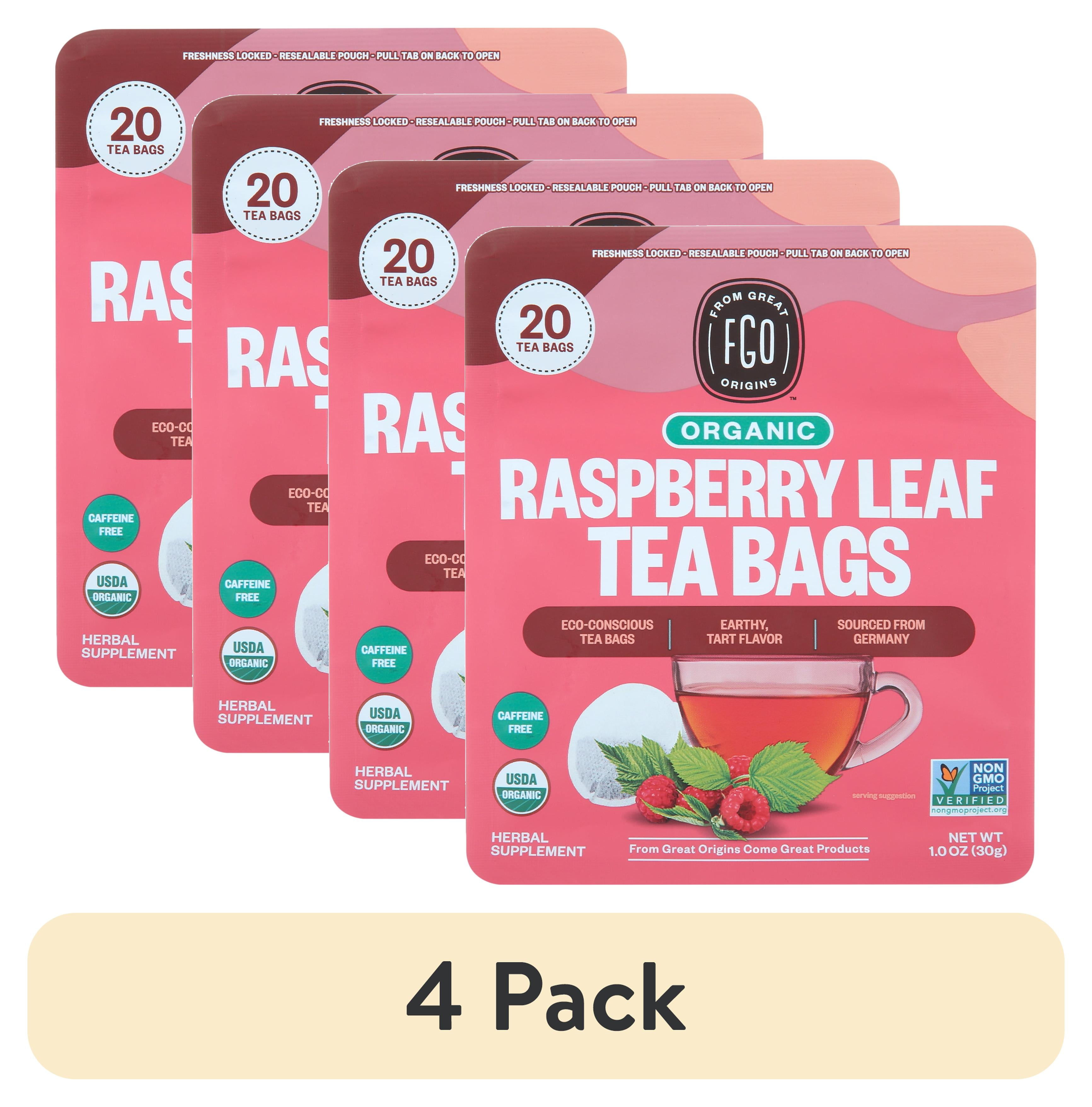 (4 pack) FGO From Great Origins, Raspberry Leaf Herbal Tea, Organic Tea ...