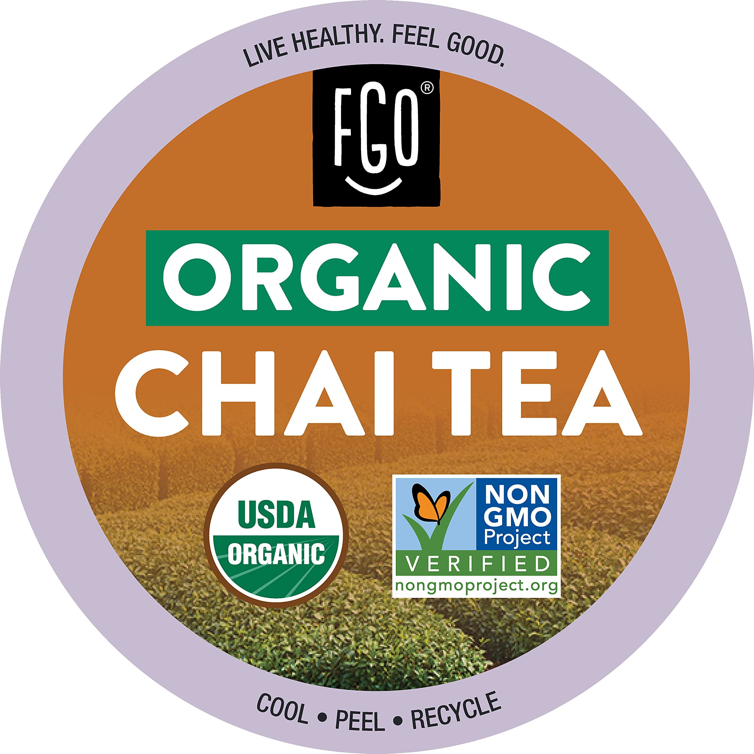FGO Organic Chai Black Tea K-Cup Pods for Keurig, 24 Count (Pack of 1), Premium Black Tea with ...