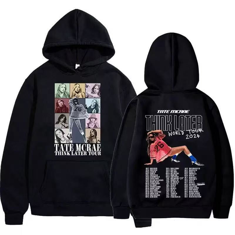 FGRSGHACVN Tate McRae Think Later World Tour Hoodies New Logo Merch Pullovers Women Men Fashion ...