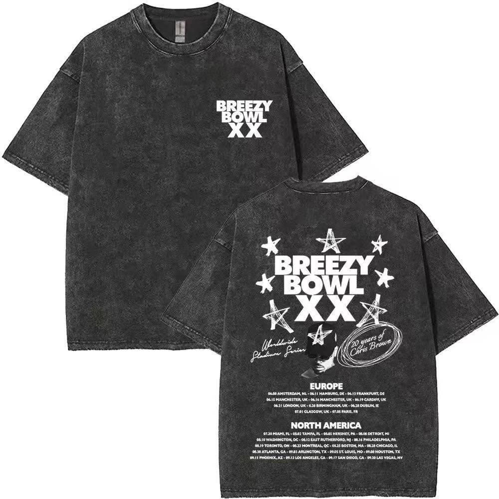 FGRSGHACVN Washed Retro Chris Brown Pop Music Album Cover Graphic T ...