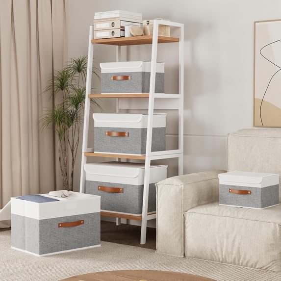 FGTHBF-Collapsible Storage Bins, Stackable Boxes with Lids, Cube ...
