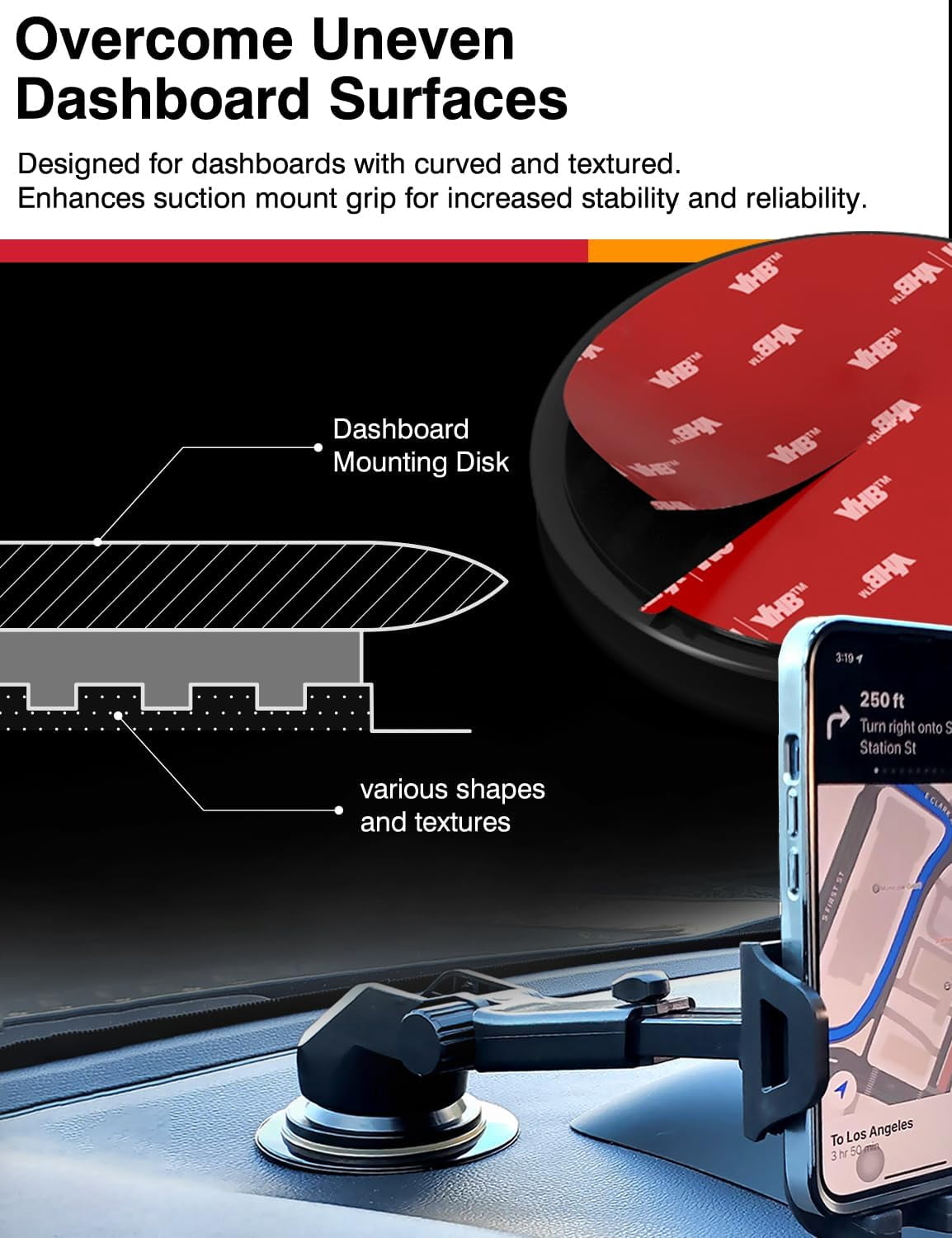 FGTHBF-Dashboard Adhesive Mounting Disk Set for Suction Cup Car Mounts ...