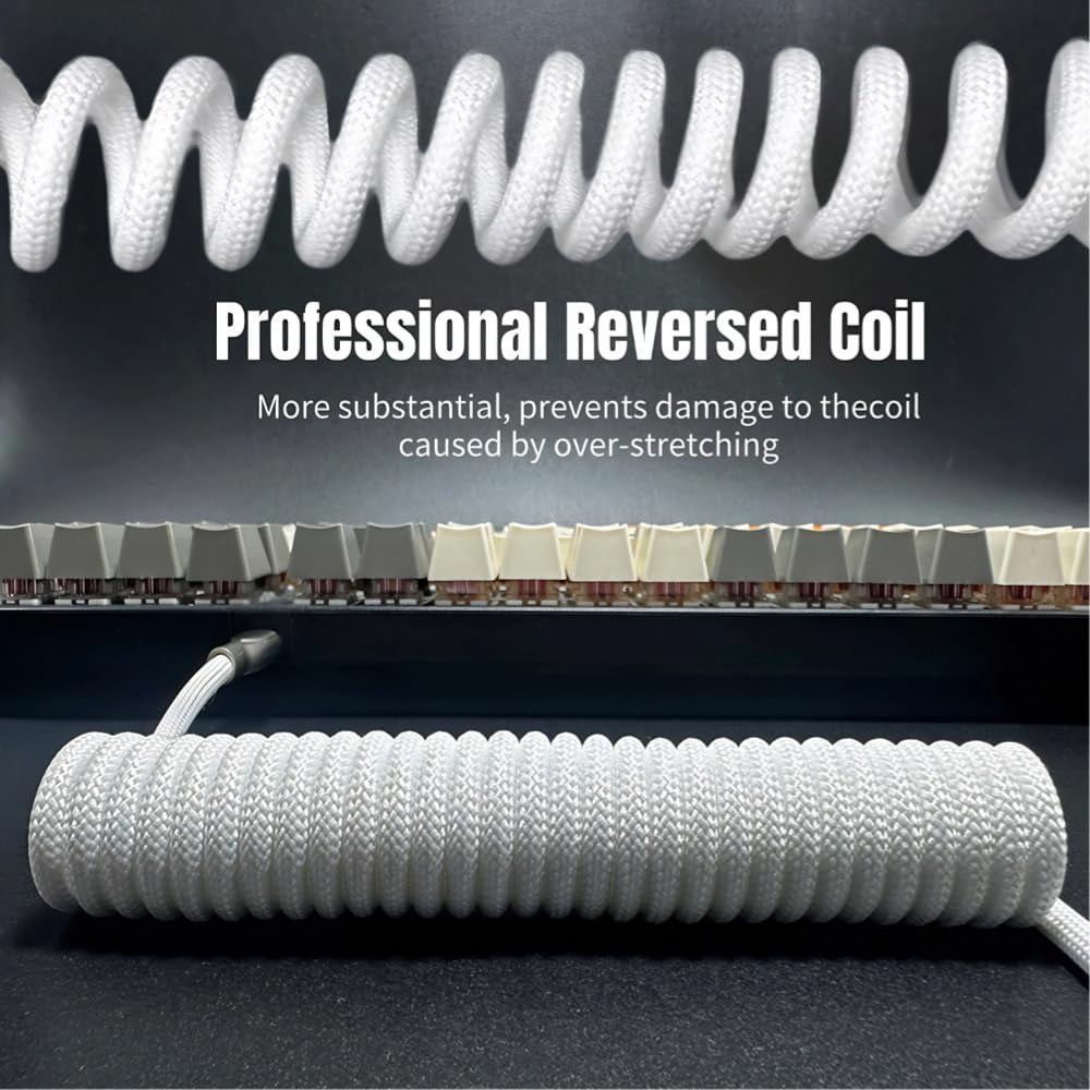 FGTHBF-USB C Coiled Keyboard Cable - Gaming Keyboard Coil Cord,Custom ...