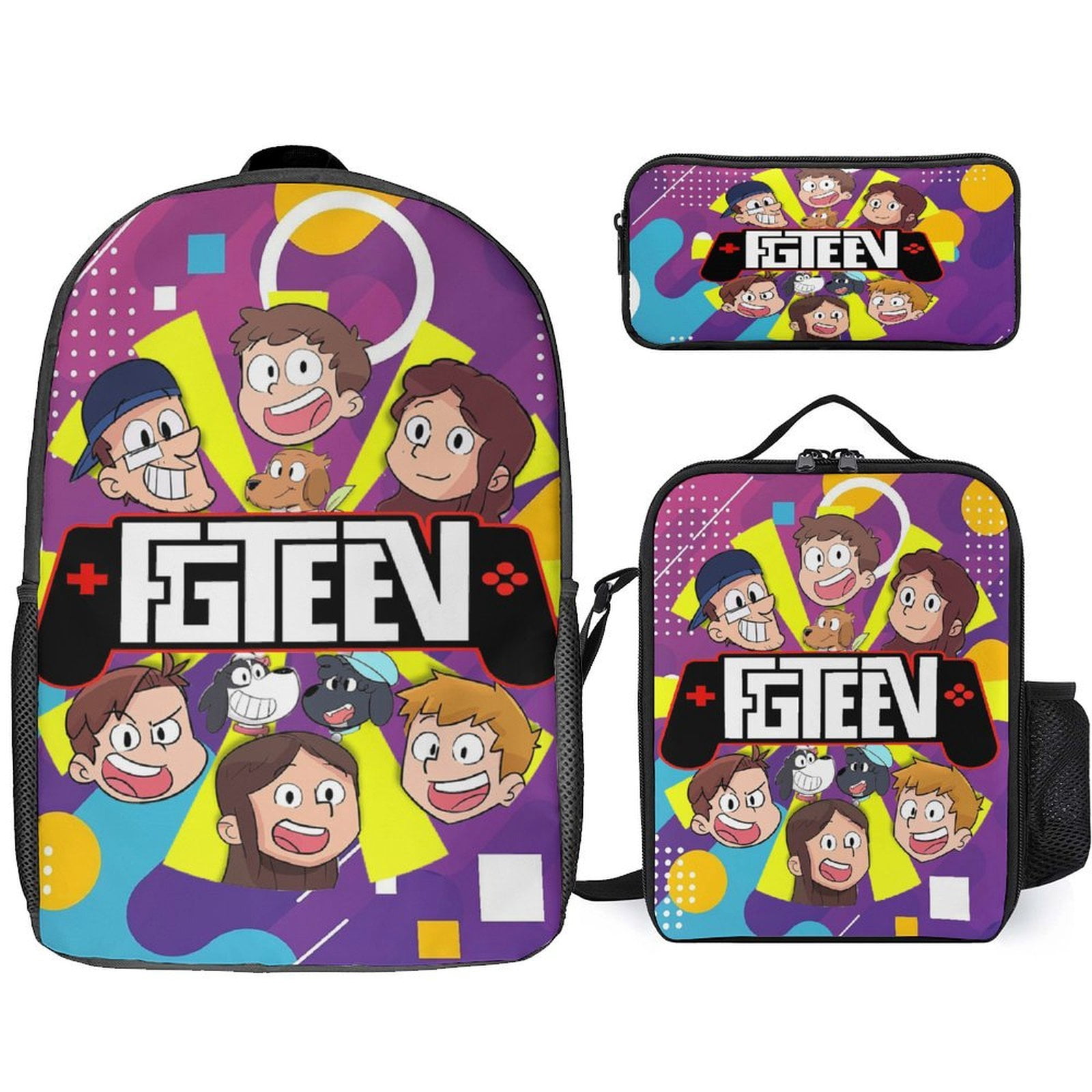 FGTeeV Backpacks 3pcs Set Laptop Bag Travel Hiking Camping Casual ...