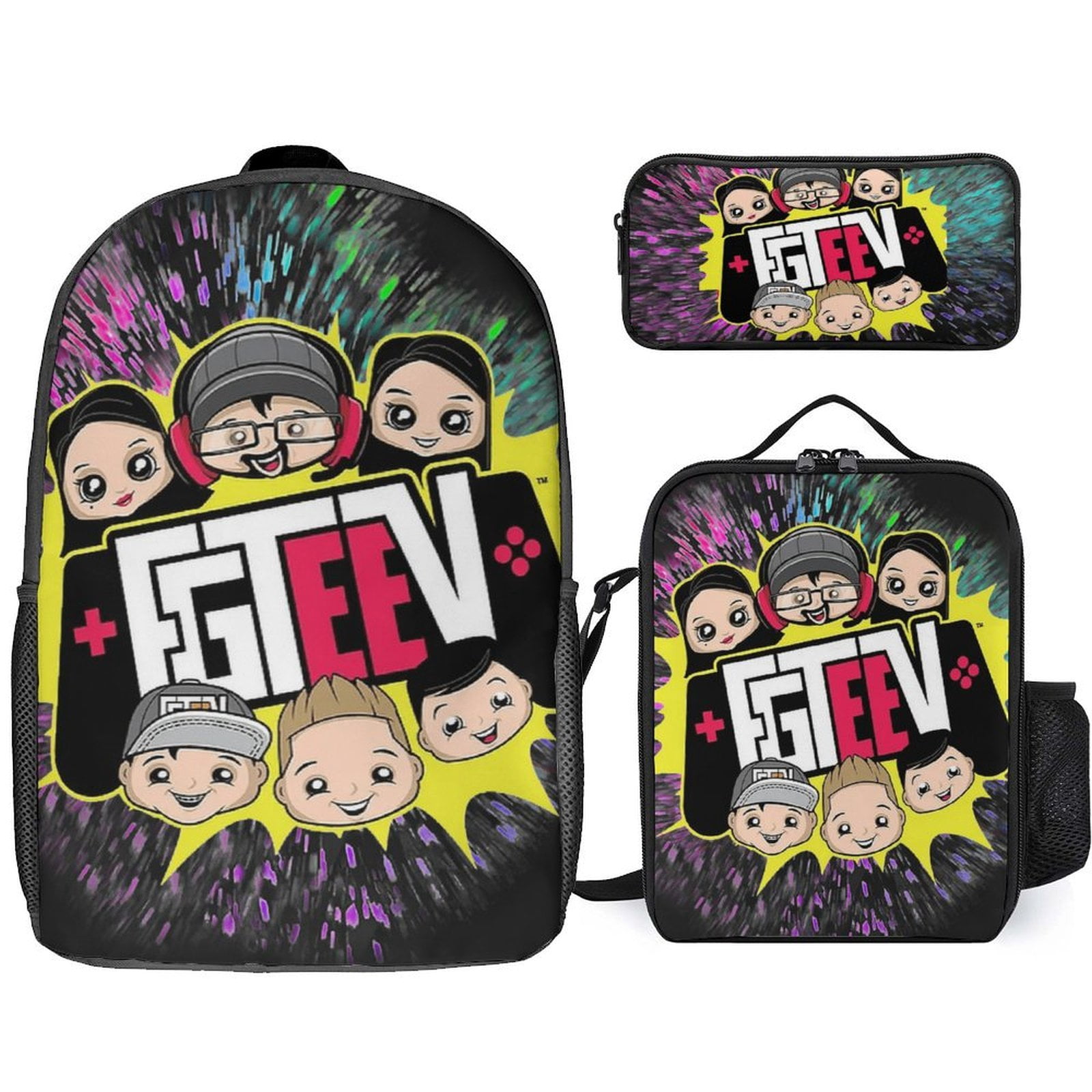 FGTeeV Family Game Backpacks 3pcs Set Laptop Bag Travel Hiking Camping ...