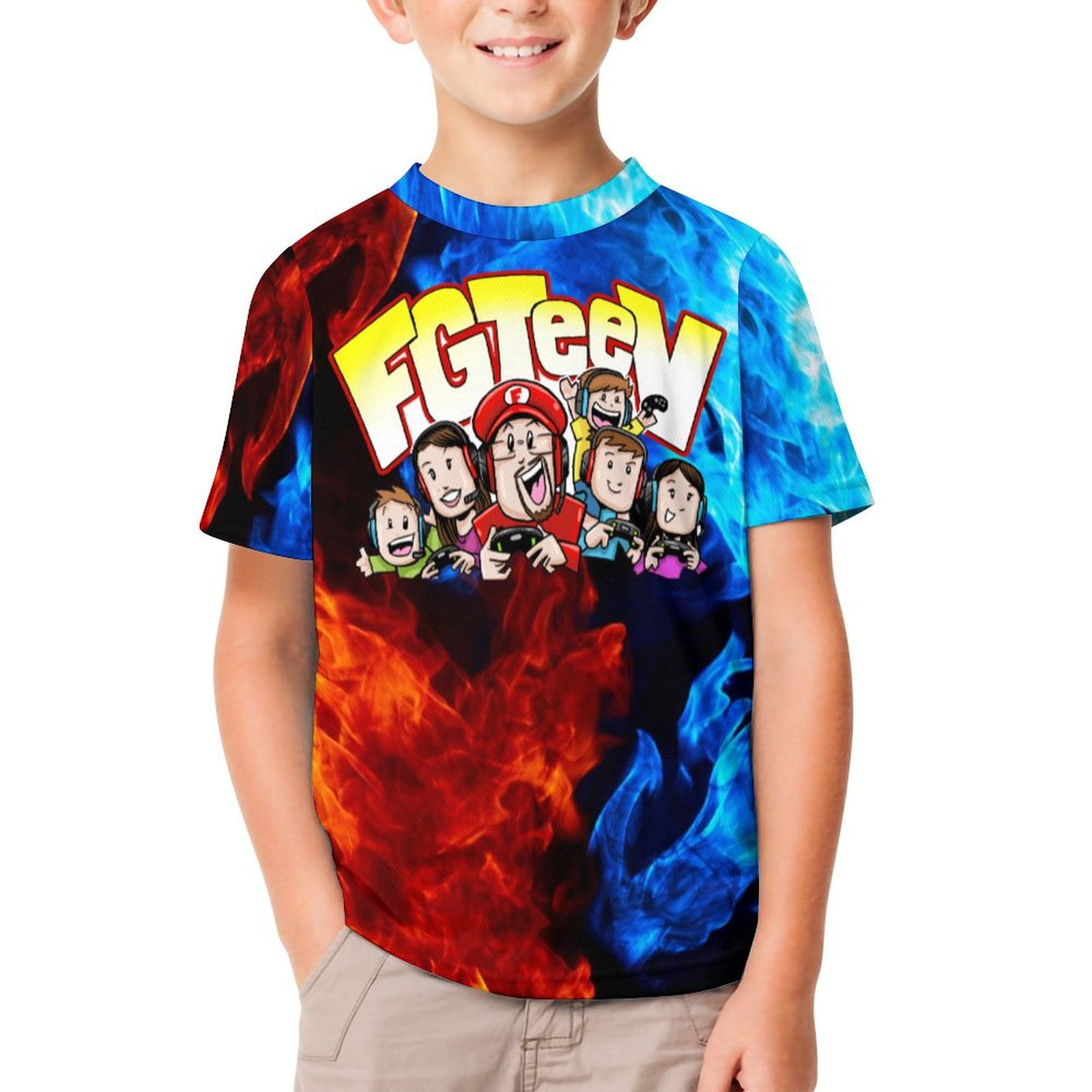 FGTeeV T-Shirts for Boys Girls, Kids 3D Print Short Sleeve, Unisex Crew ...