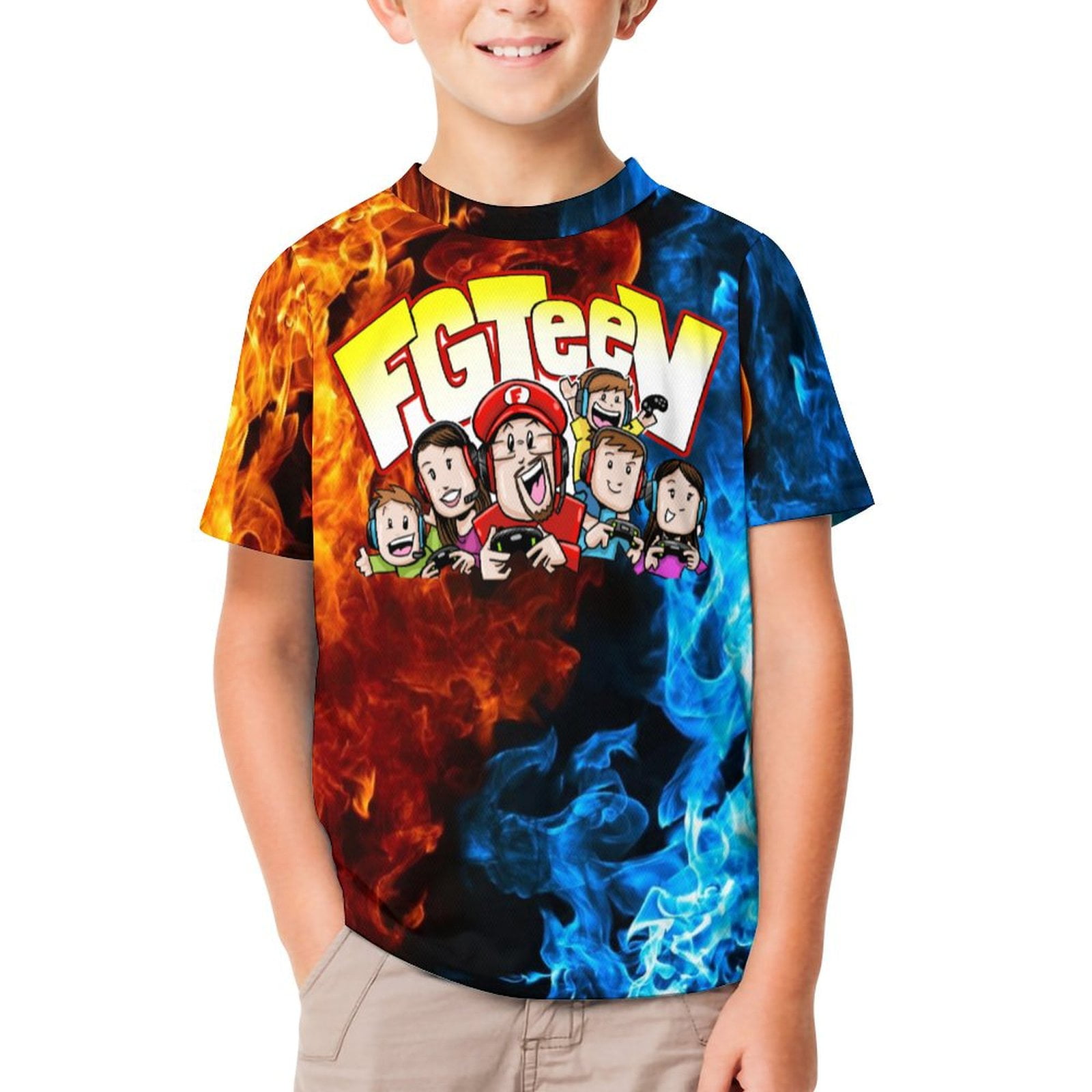 FGTeeV T-Shirts for Boys Girls, Kids 3D Print Short Sleeve, Unisex Crew ...