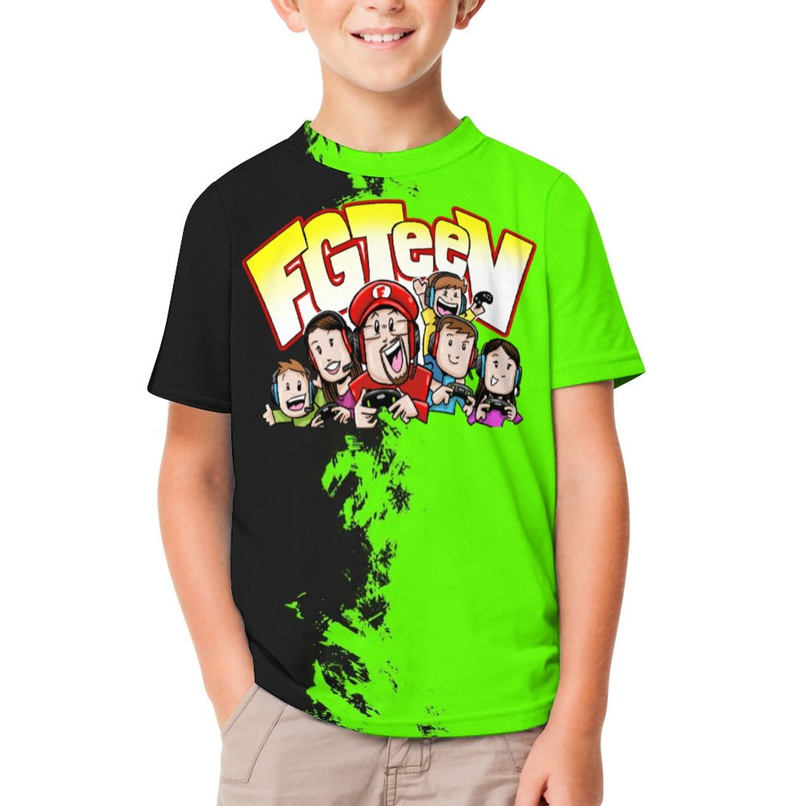FGTeeV T-Shirts for Boys Girls, Kids 3D Print Short Sleeve, Unisex Crew ...