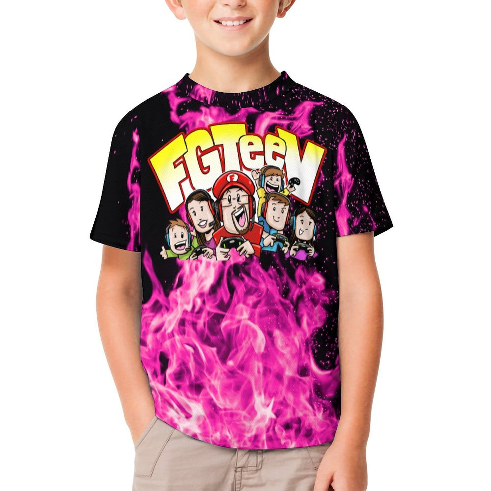 FGTeeV T-Shirts for Boys Girls, Kids 3D Print Short Sleeve, Unisex Crew ...