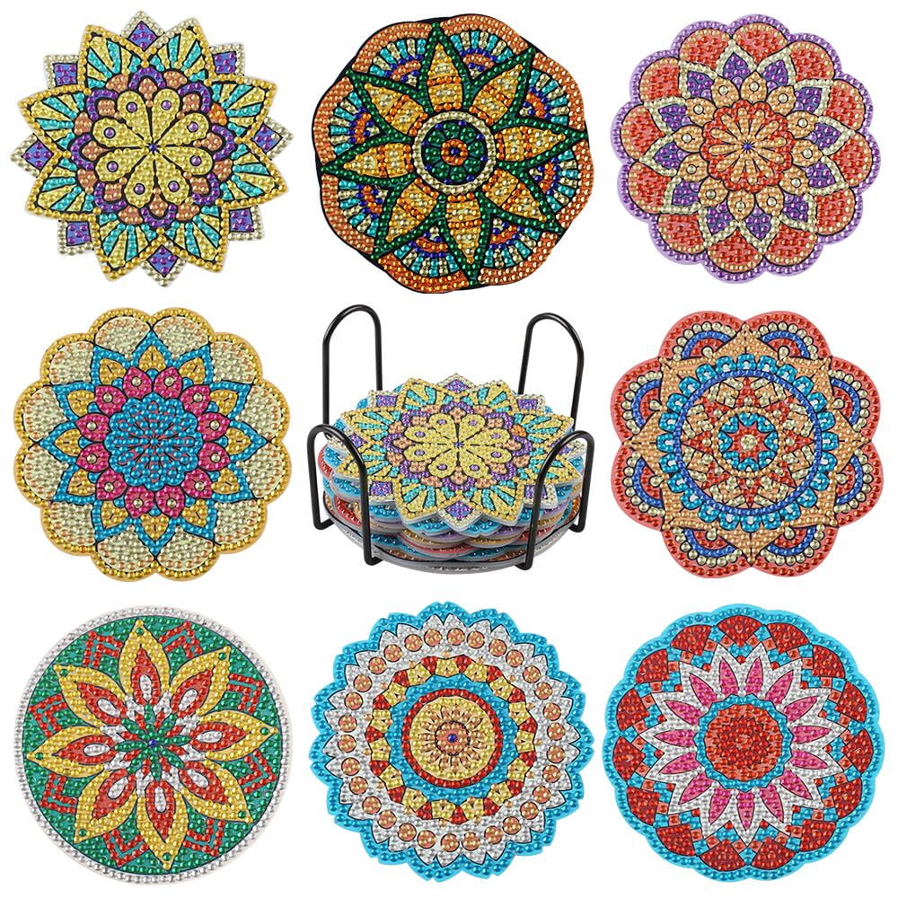 FGY DIY Diamond Art Coasters Kit for Adults, 8 Pcs Paint Craft Making ...