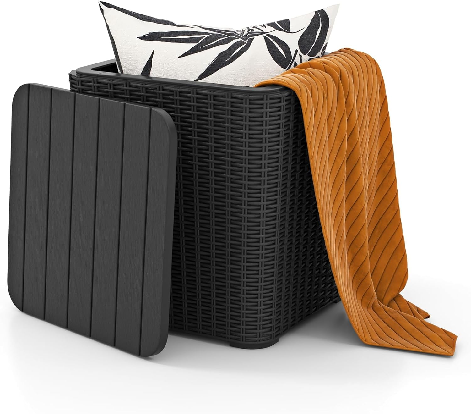 FGYRYK 11.5 Gallon Water-proof Deck Box, Outdoor Patio Storage Box w ...