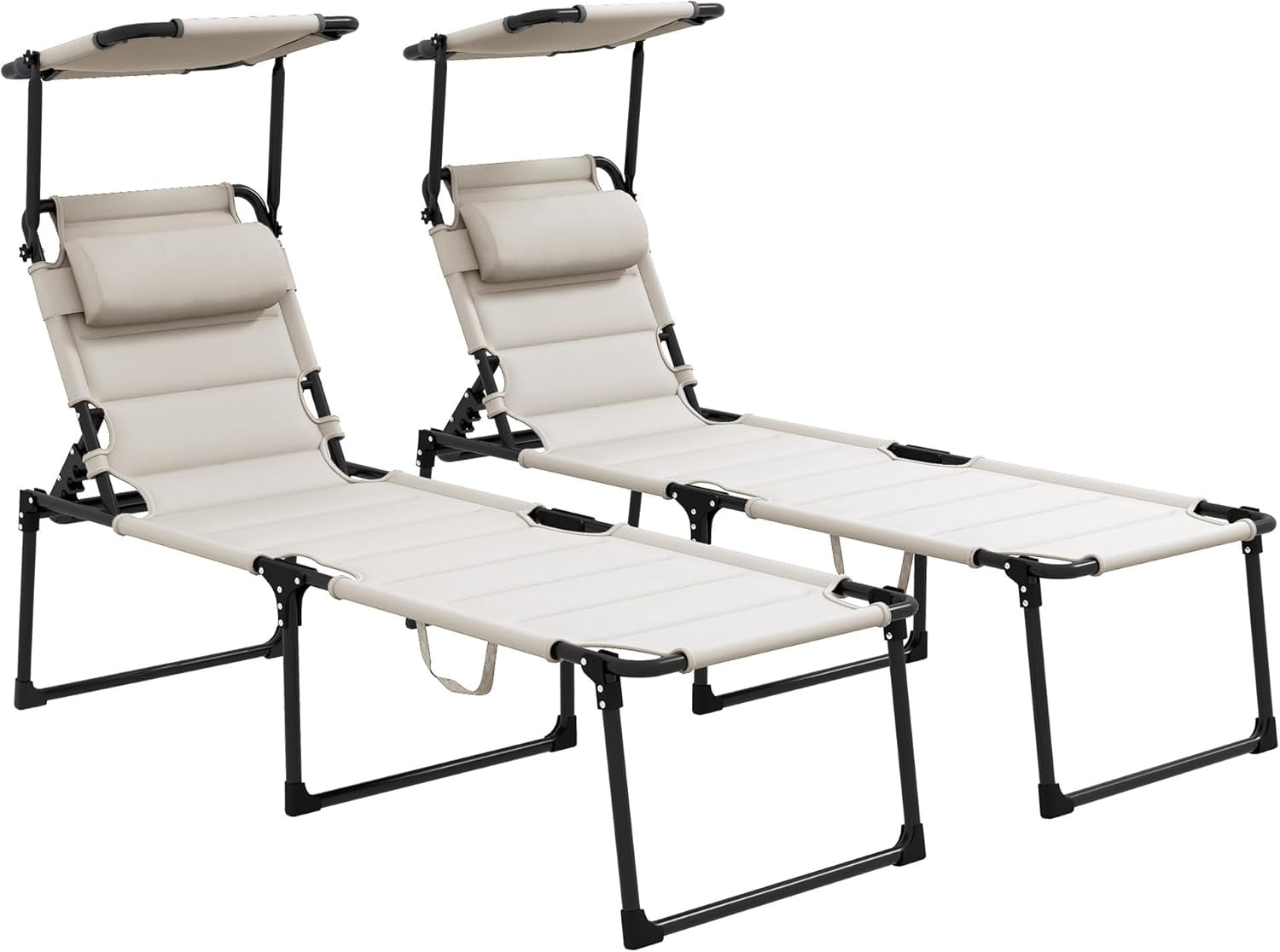 FGYRYK 2 Pieces Outdoor Lounge Chair, Adjustable Backrest Folding ...