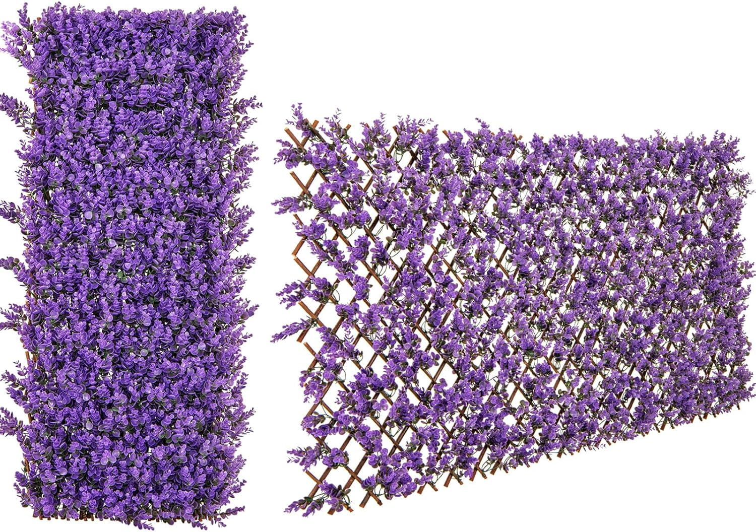 FGYRYK Expandable Fence Privacy Screen - Decorative Faux Purple ...