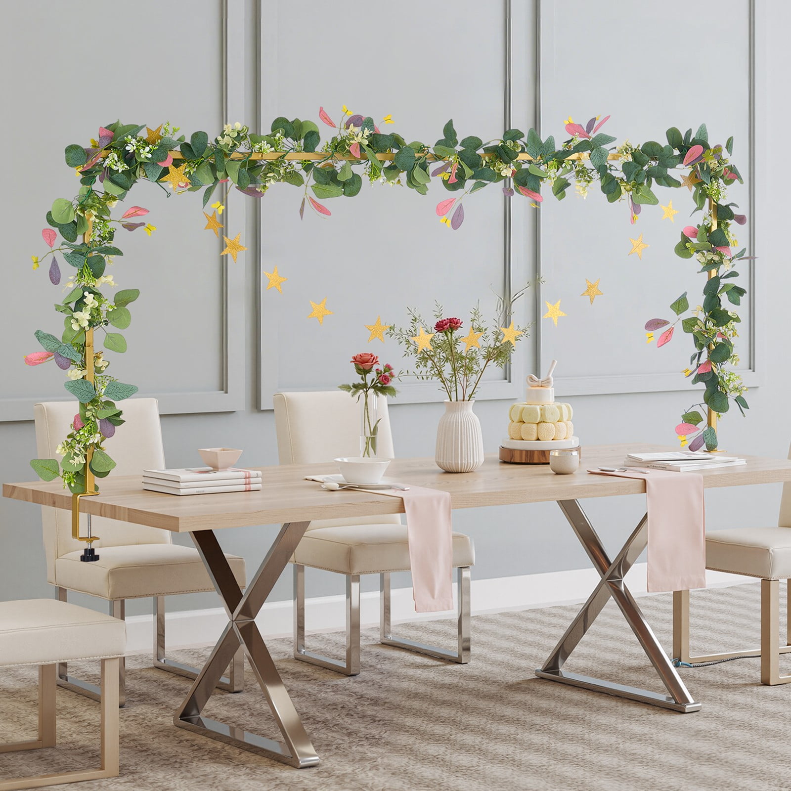 FGYRYK Over The Table Rod Stand with 28"-98" Adjustable Wedding Party ...